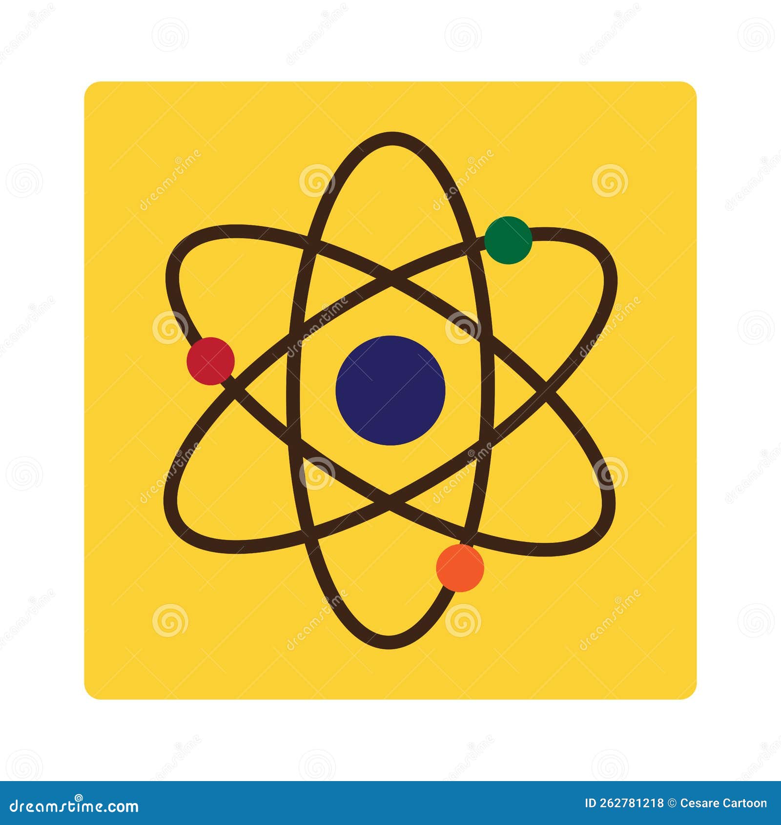Cartoon atom stock vector. Illustration of flat, science - 262781218