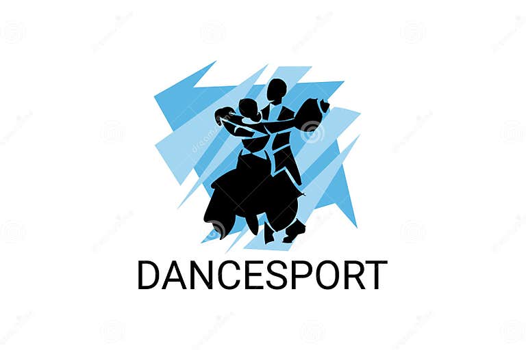 Dancesport Sport Vector Line Icon. a Couple of Dancers are Dancing in ...