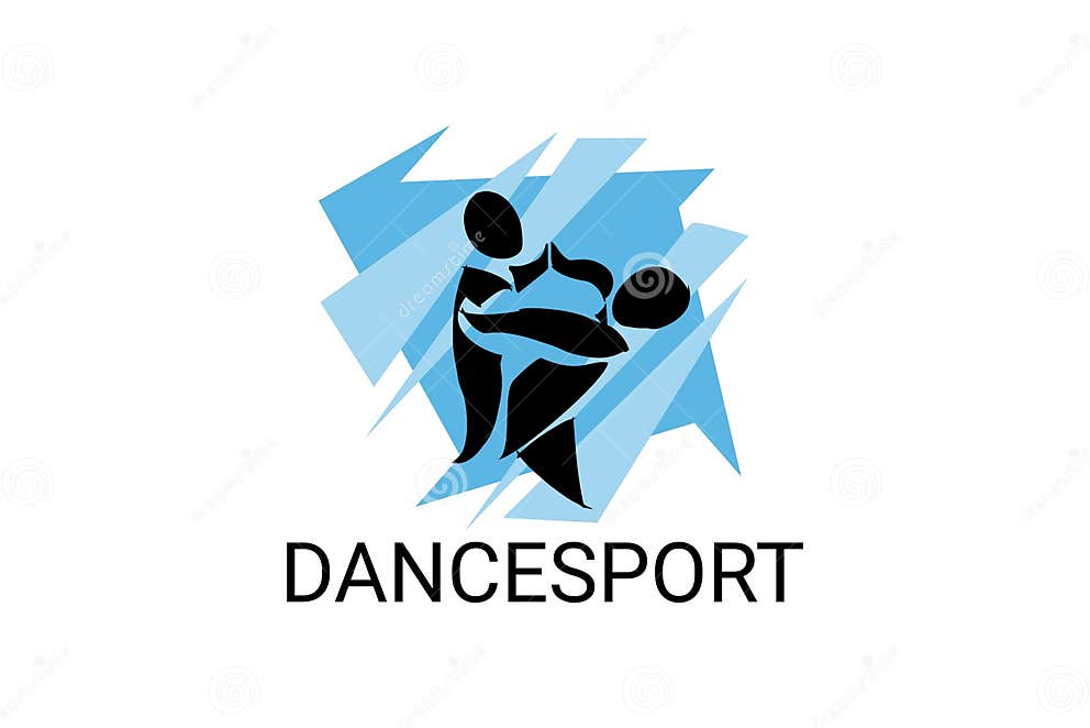 Dancesport Sport Vector Line Icon. a Couple of Dancers are Dancing in ...