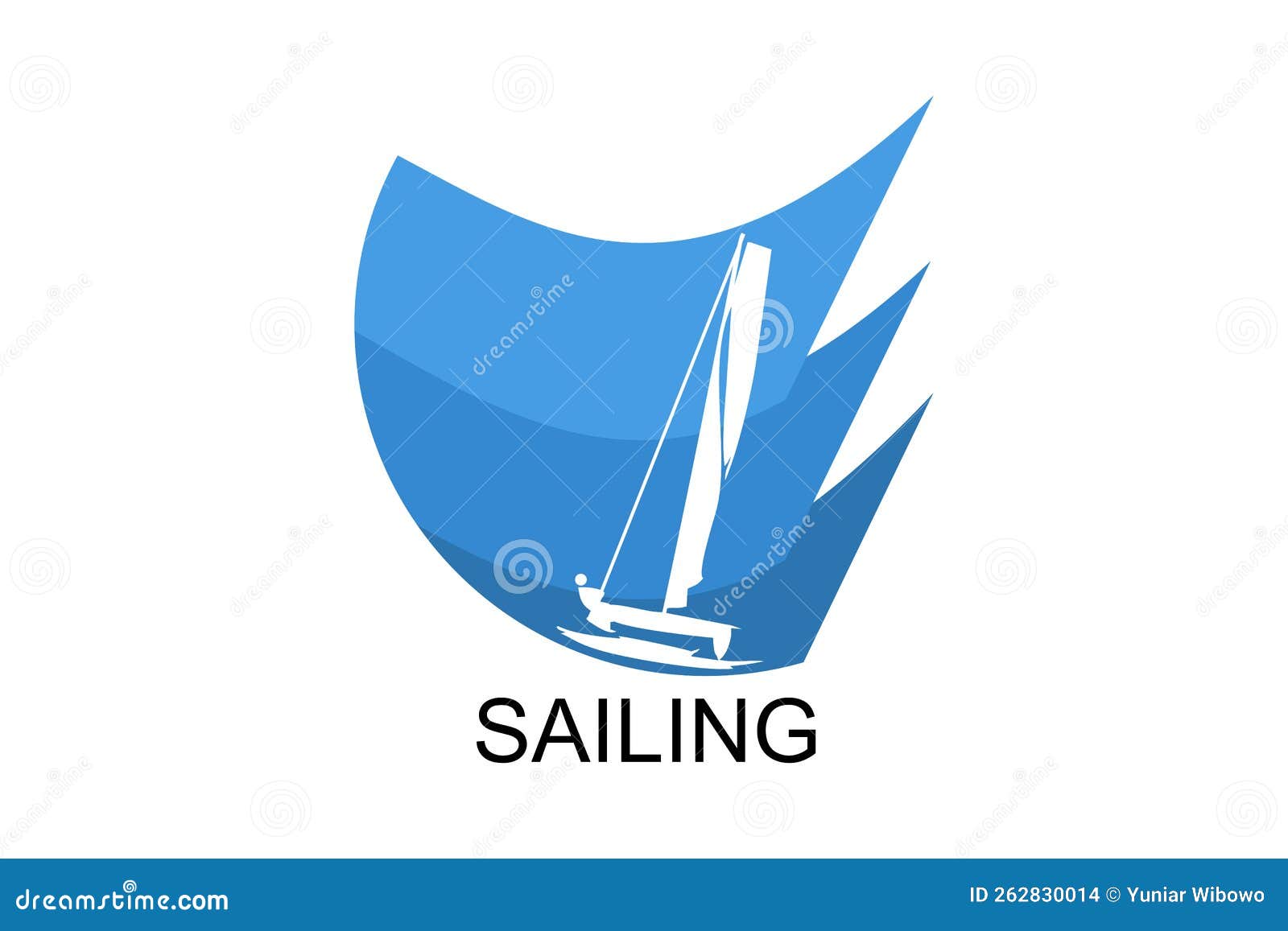 Sailing Sport Vector Line Icon. Athlete is Sailing on a Ship in the Sea ...
