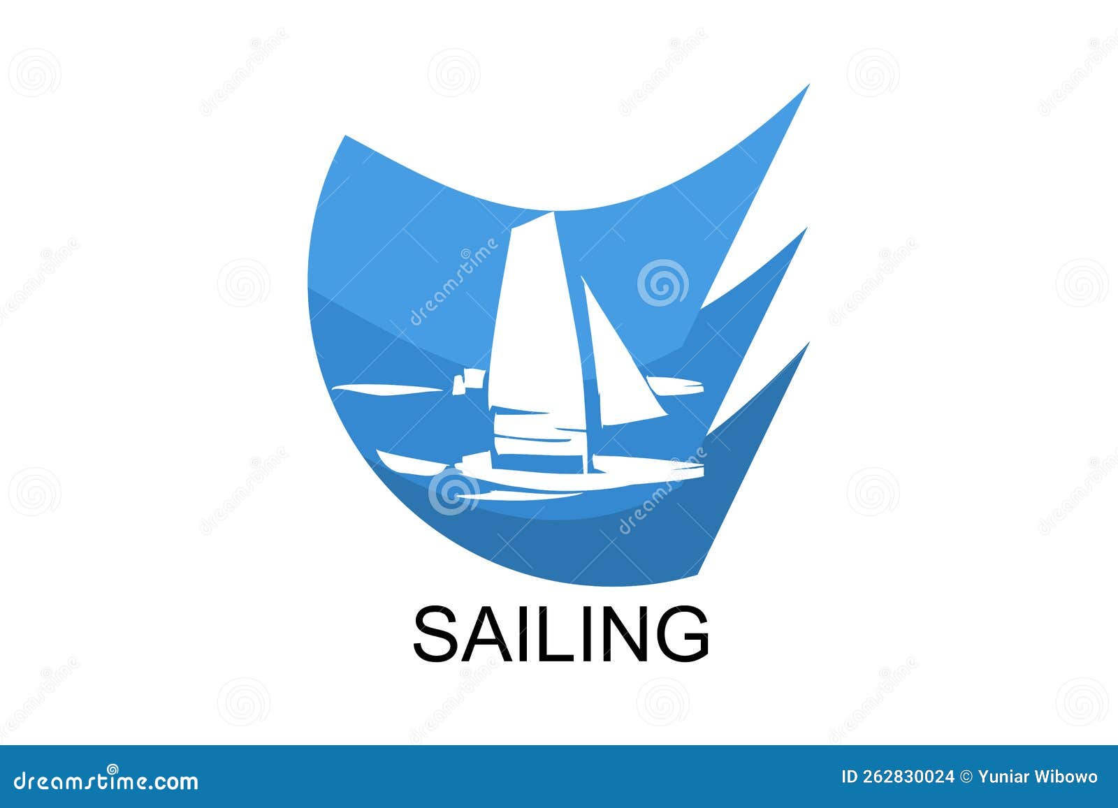 Sailing Sport Vector Line Icon. Athlete is Sailing on a Ship in the Sea ...