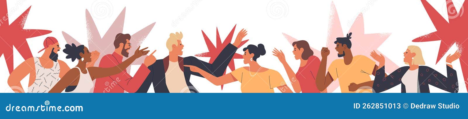 Diverse Group of Angry People Having an Argument Stock Vector ...