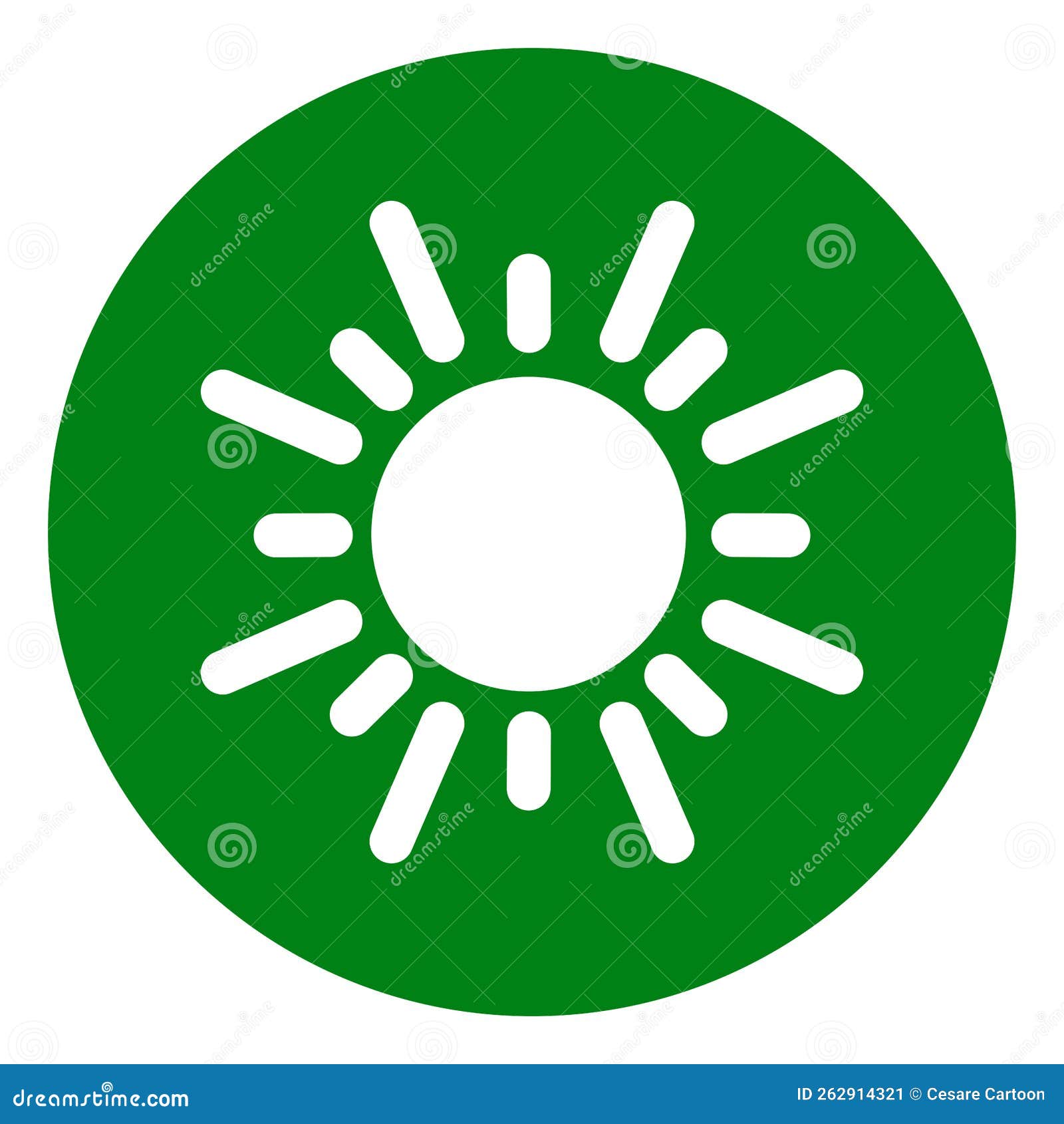 Flat button sun stock vector. Illustration of color - 262914321
