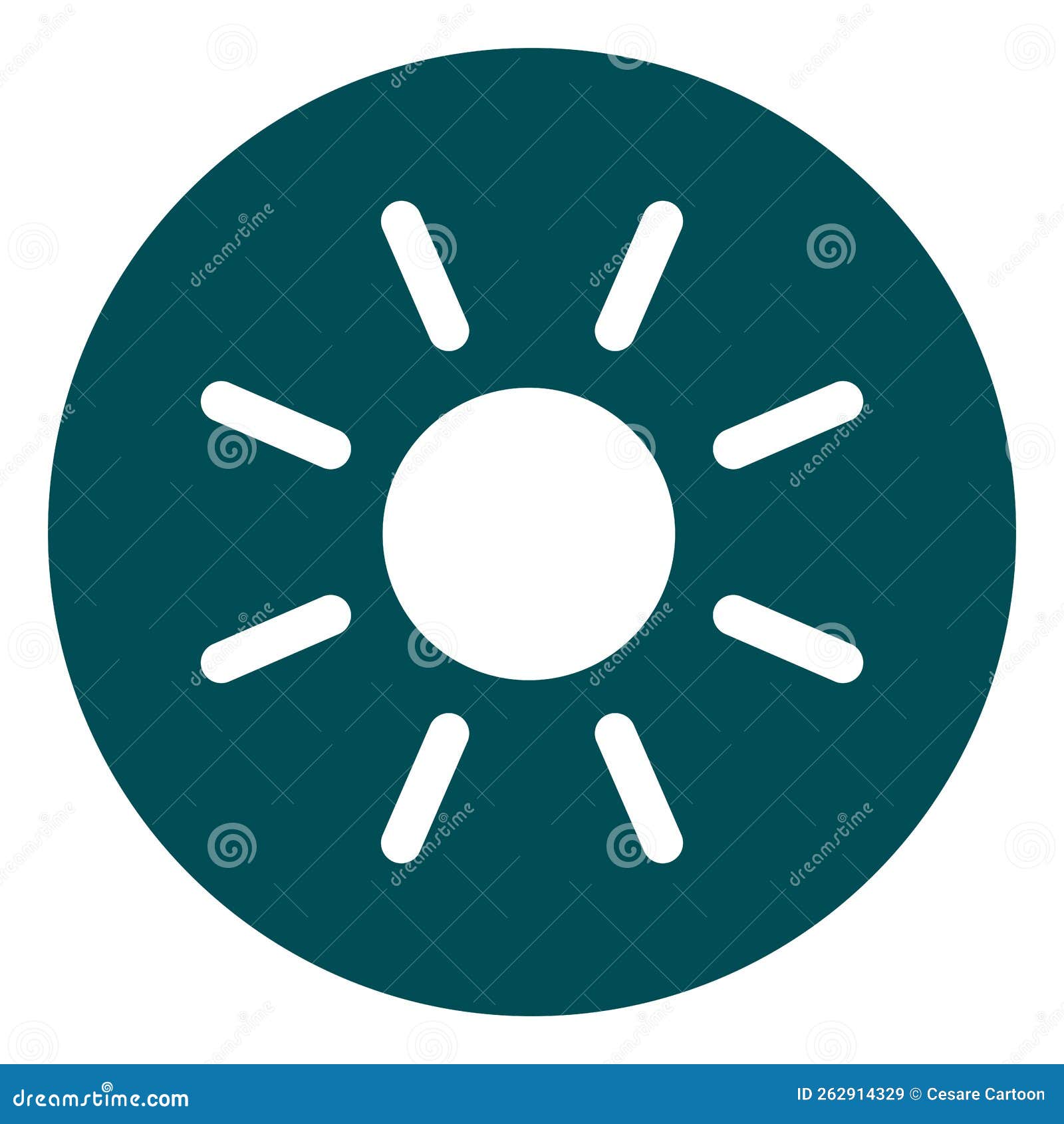 Flat button sun stock vector. Illustration of flat, color - 262914329