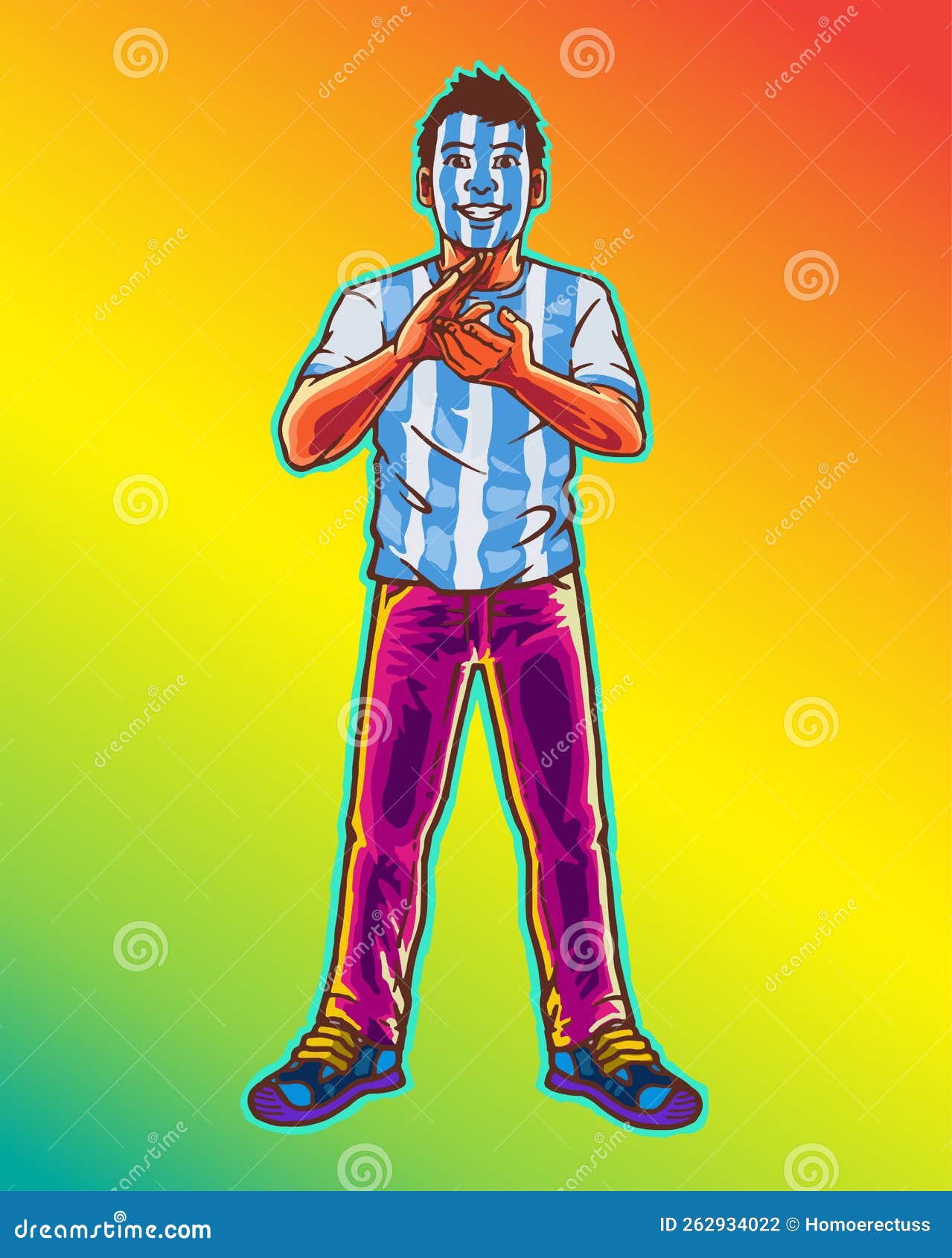 Football Supporter Fans Characters Cheering And Celebrate Watching ...