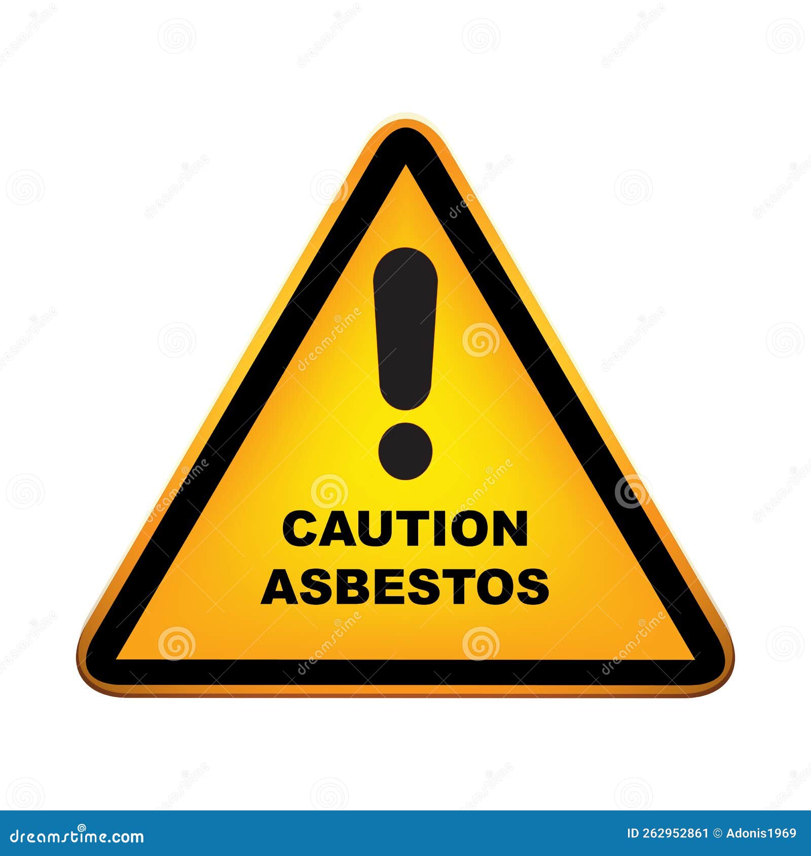 Caution Asbestos Sign On A Wall Vector Illustration | CartoonDealer.com ...