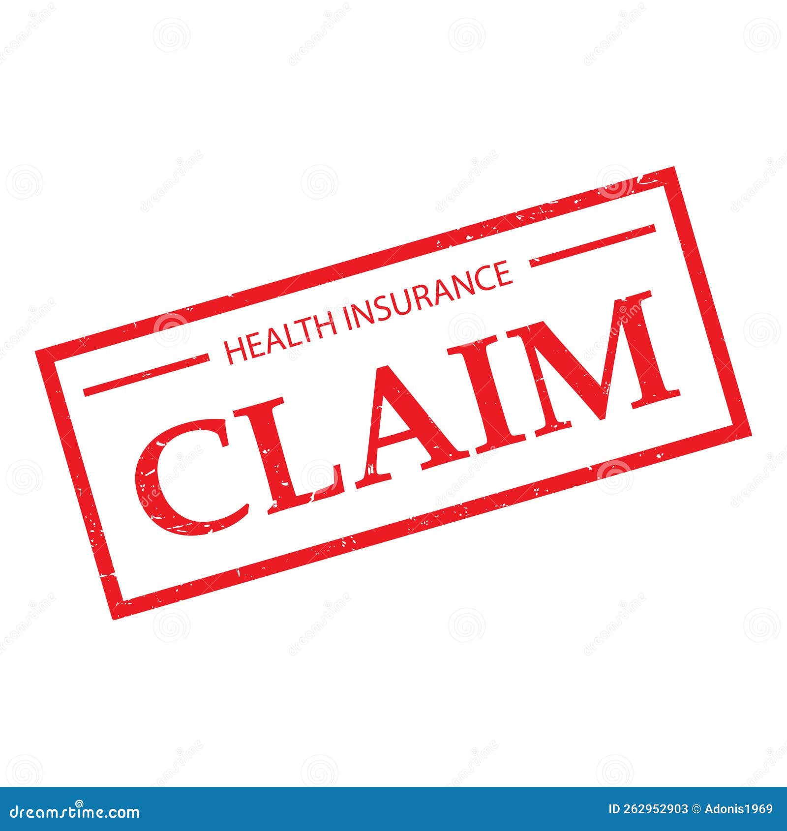 Health Insurance Claim Stamp on White Stock Illustration - Illustration ...