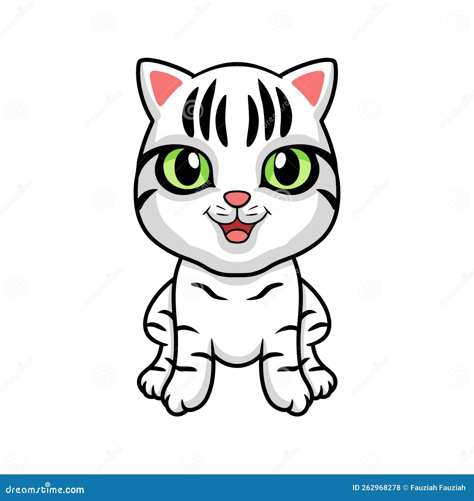 Cute American Short Hair Cat Cartoon Stock Vector - Illustration of ...