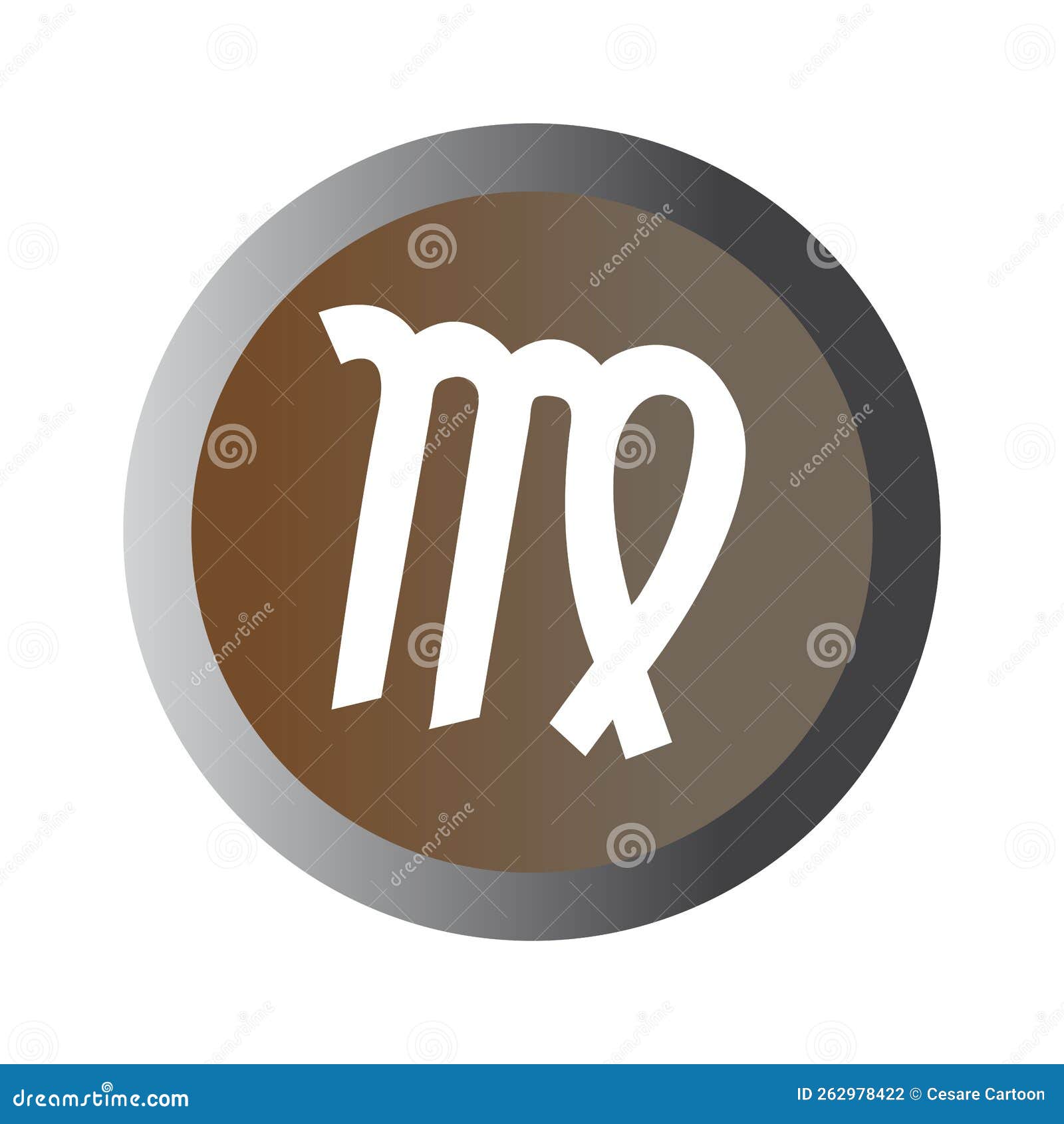 Simple button symbol virgo stock vector. Illustration of simple - 262978422