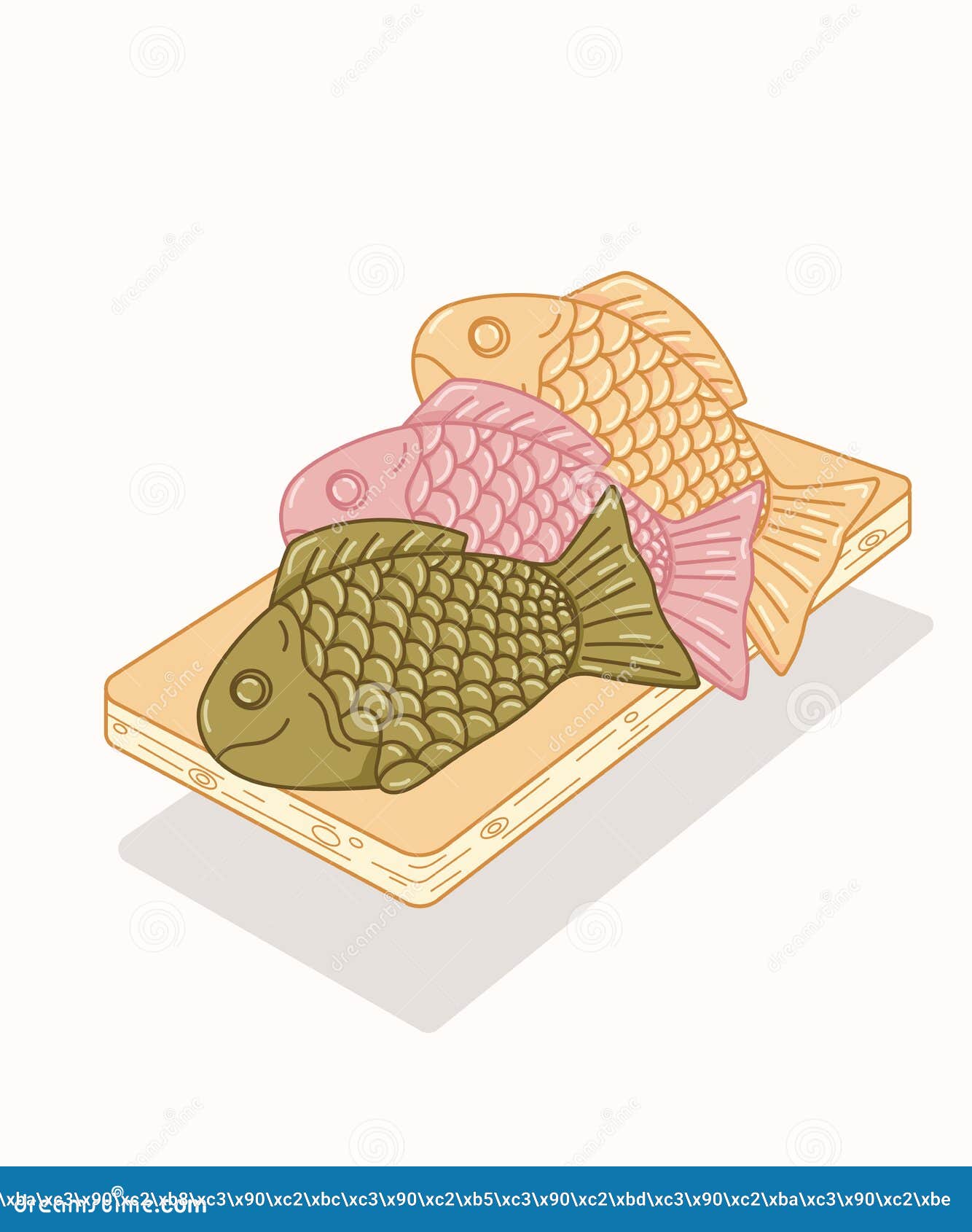 Fish-shaped Cake Taiyaki , Asian Traditional Dish with Red Bean Paste ...