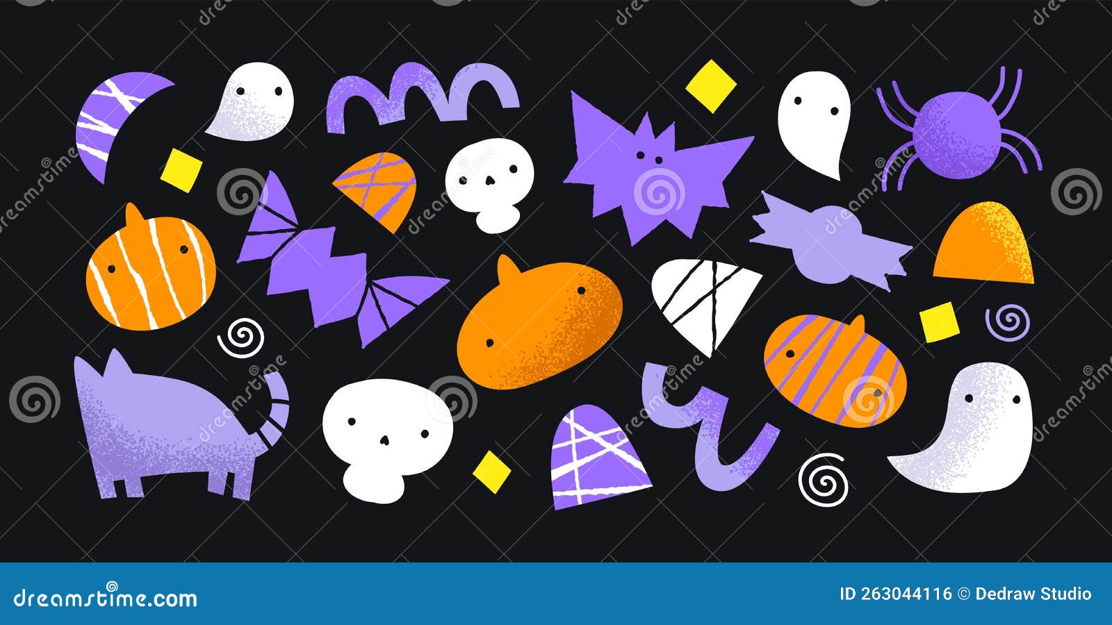 Set of Abstract Halloween Season Shapes Stock Vector - Illustration of ...