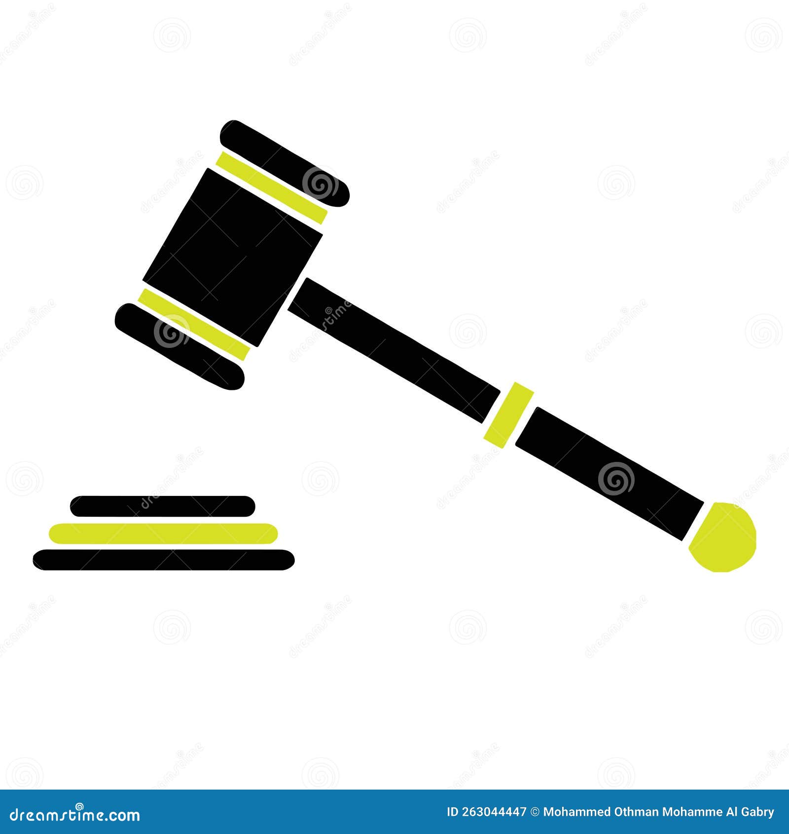 Auction Hammer Line Icon. Bid Offer Sign Stock Vector - Illustration of ...