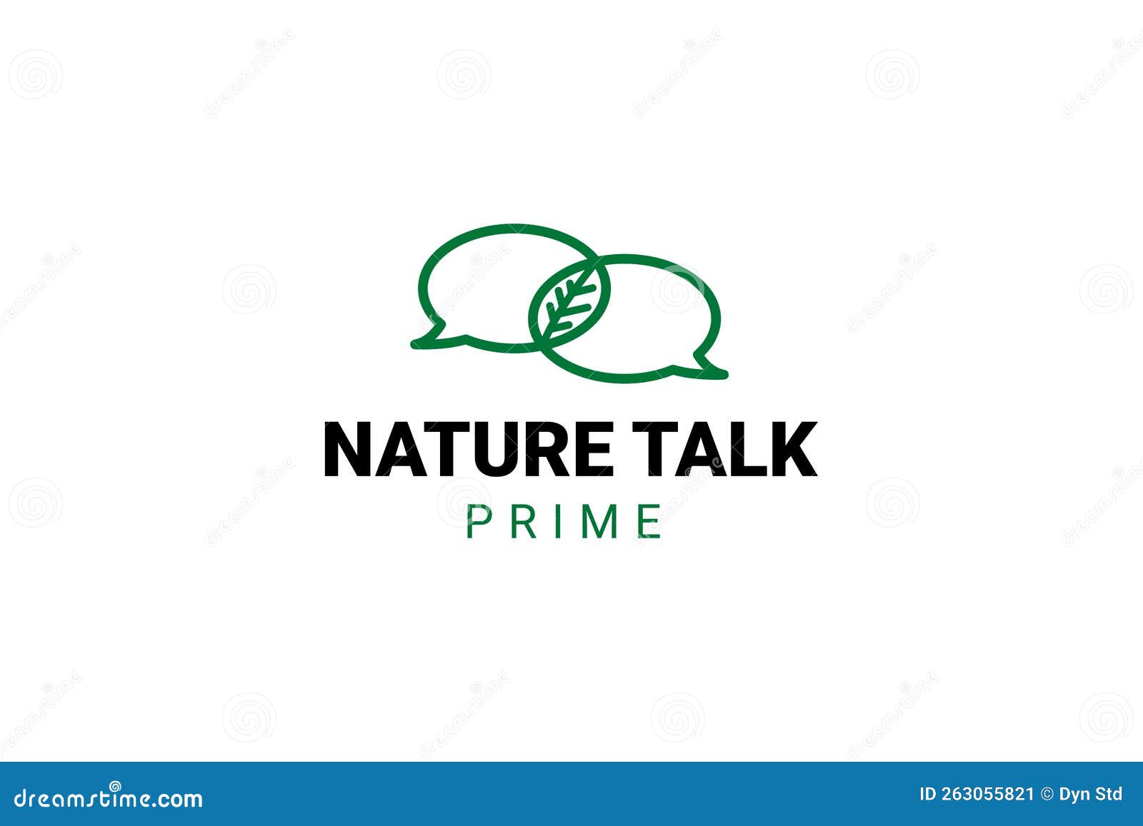 Talk Nature Line Art Logo Design Template Stock Vector - Illustration ...