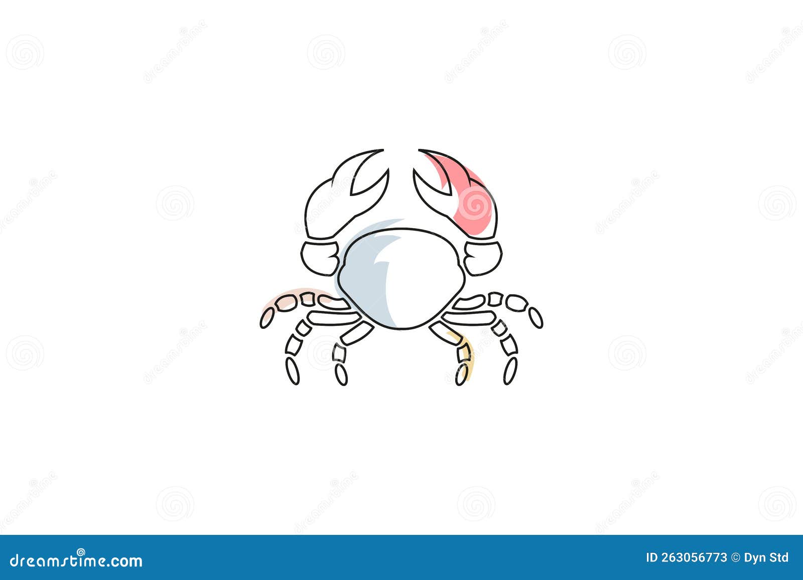 Crab Monoline Logo Design Template Stock Vector - Illustration of ...