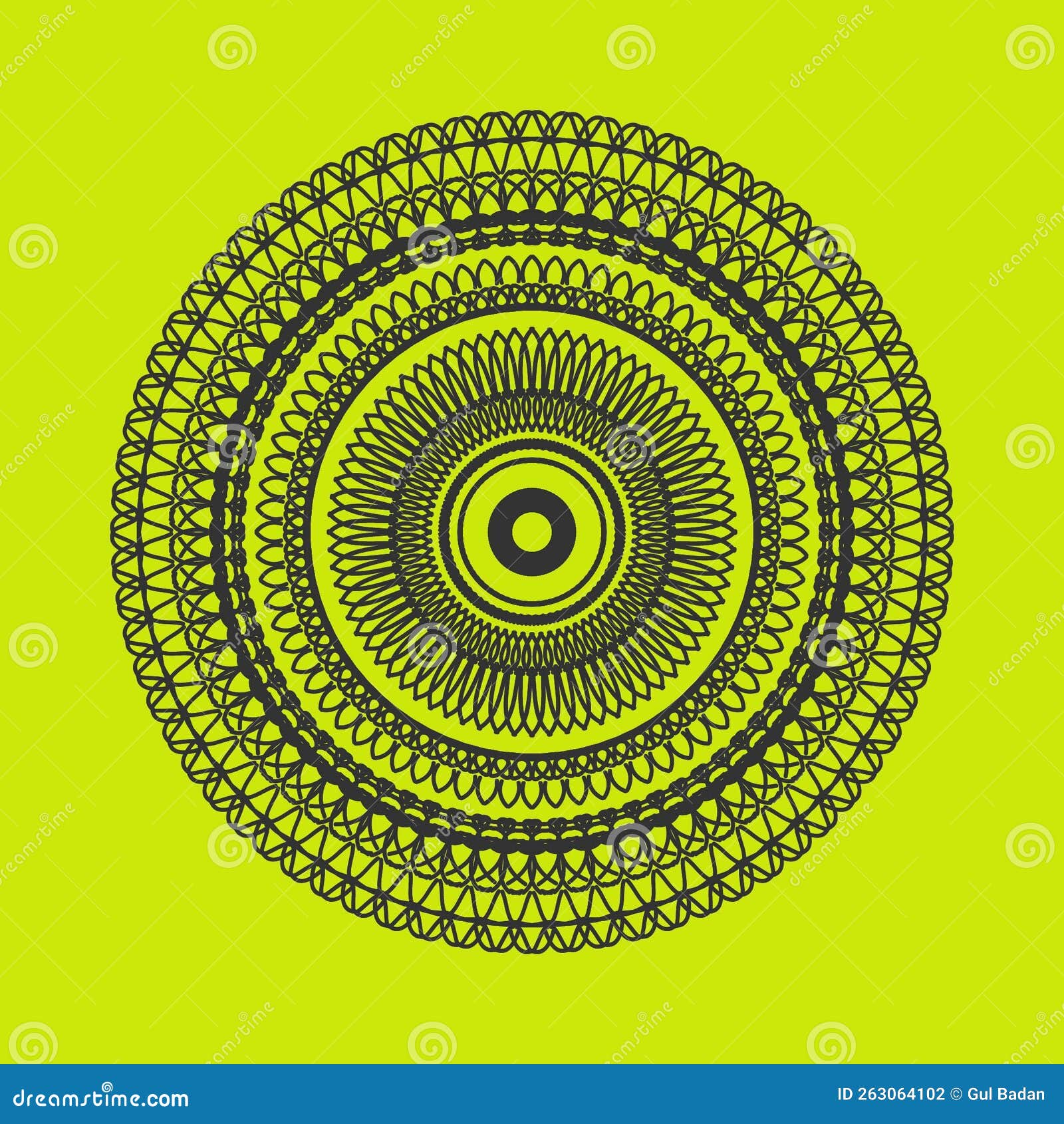 Abstract Black Detailed Mandala DesignPrint Stock Vector - Illustration ...