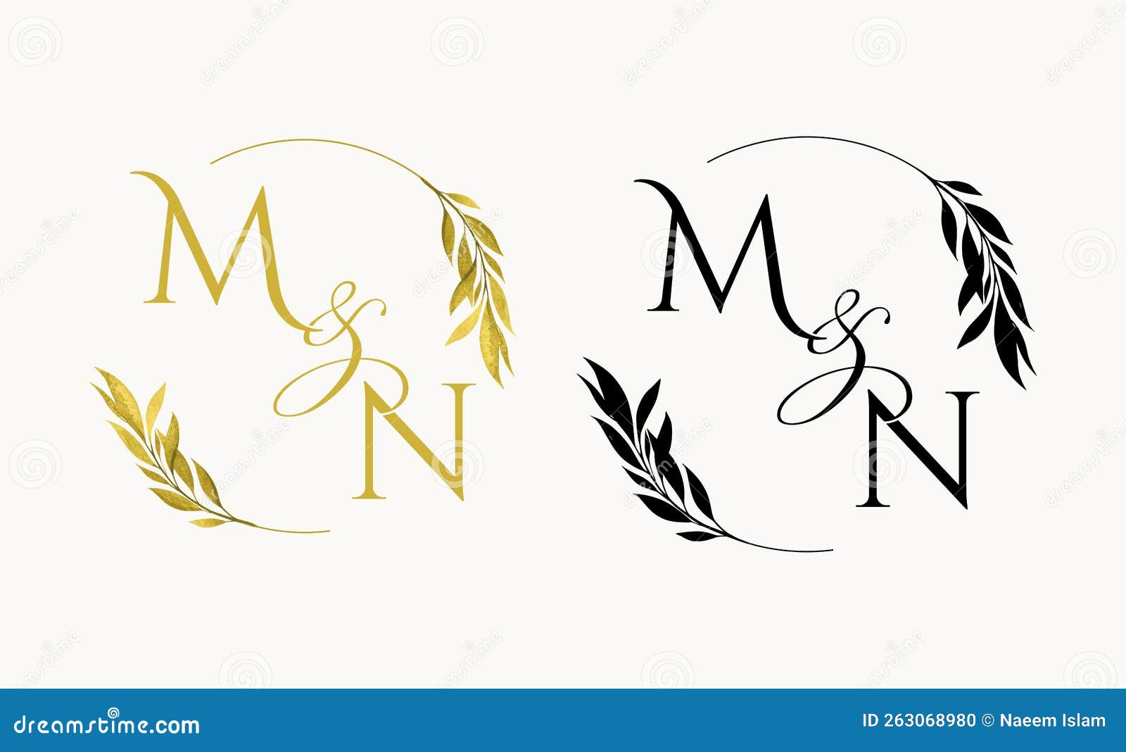 MS Initial Wedding Monogram Logo Crest, Wedding Logo Design, Custom ...