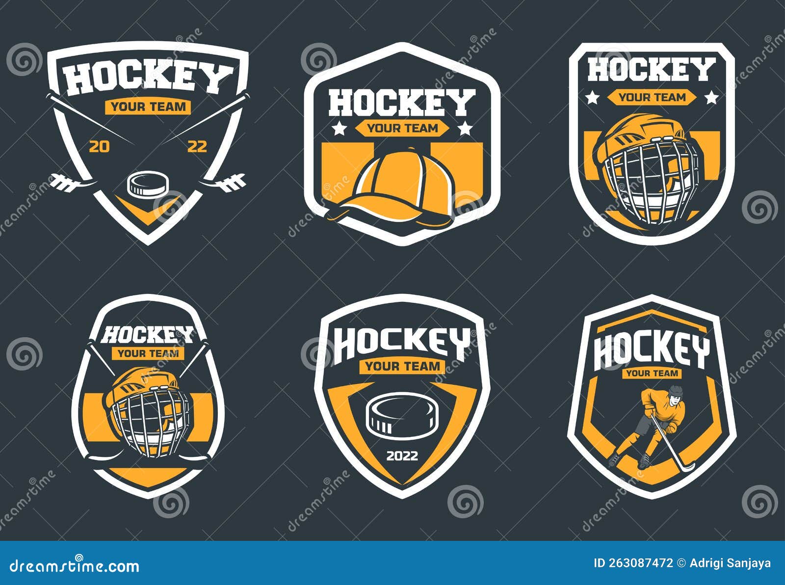 Hockey Tournament Sport Logo Template. Set of Hockey Logos. Sport ...