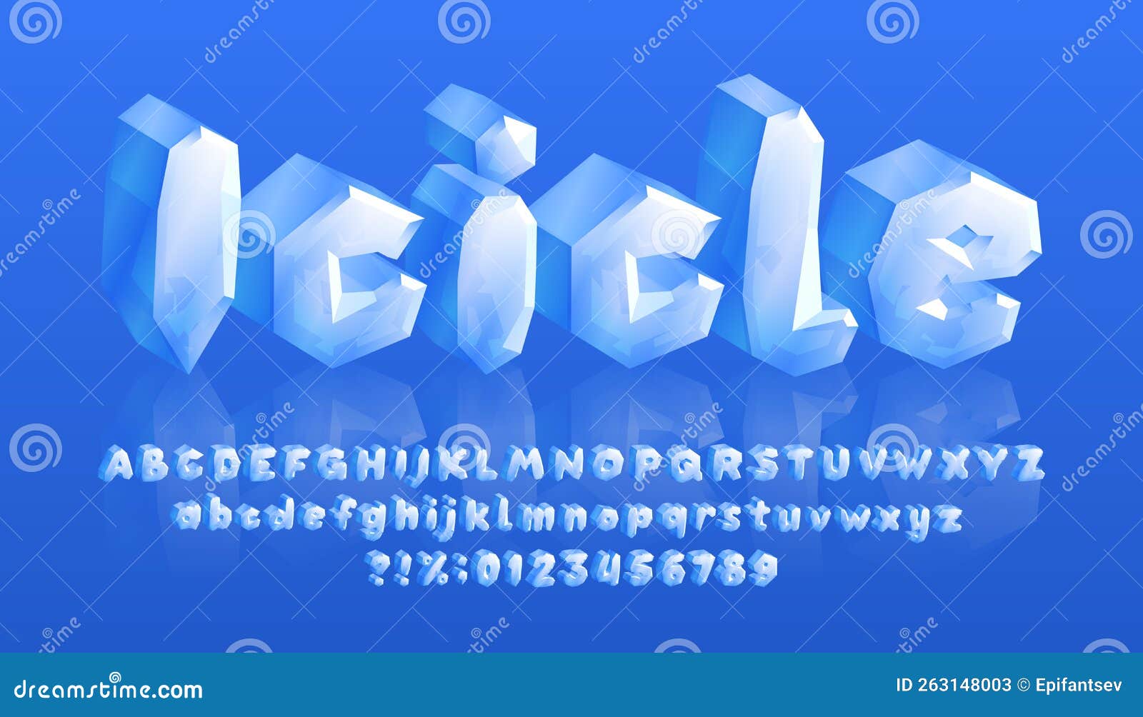 Icicle Alphabet Font 3d Cartoon Ice Letters And Numbers 263148003