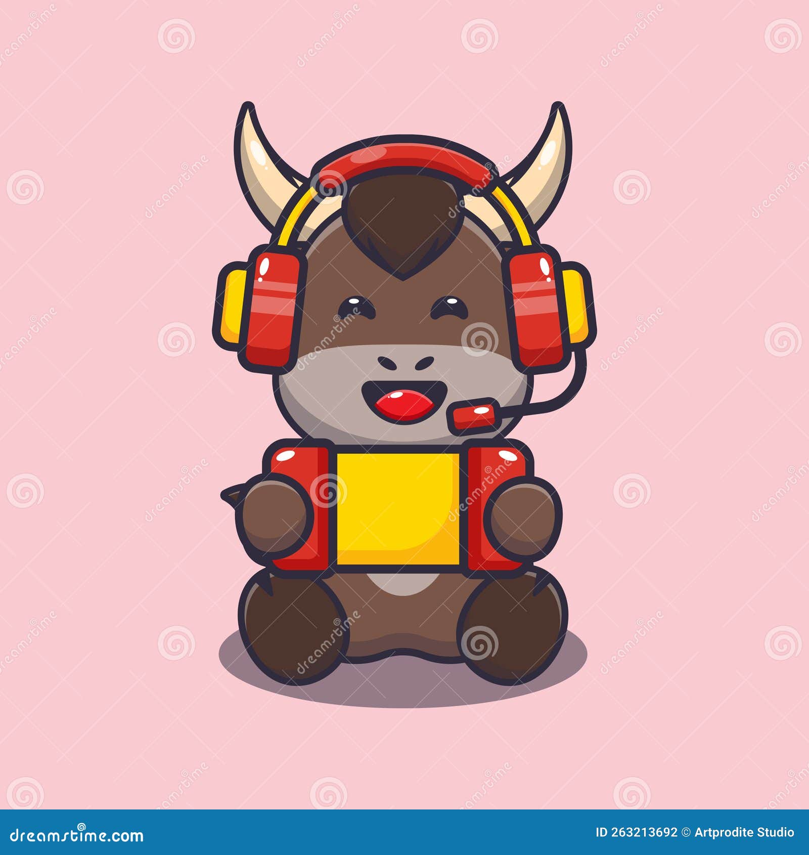 Cute Gaming Bear. Cute Animal Vector Cartoon Illustration ...