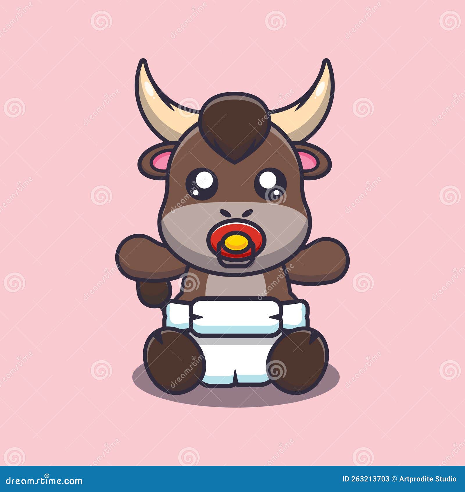 Cute baby bull. stock vector. Illustration of page, taurus - 263213703