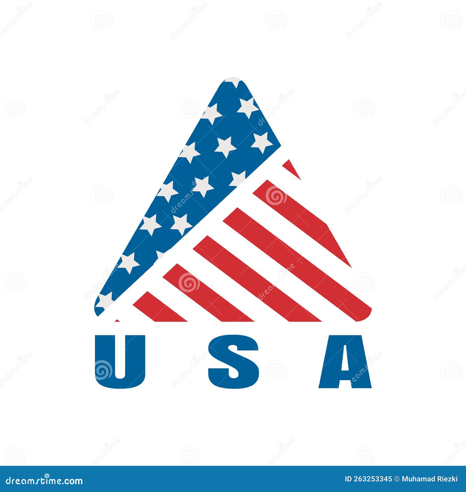 American Flag Icon in Triangle Style. United States Flag. Vector ...