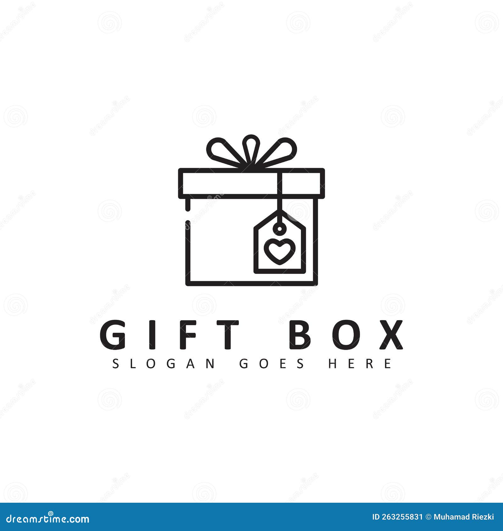 Line Style Gift Box Logo in Pastel Colors. Icon Vector Illustration ...