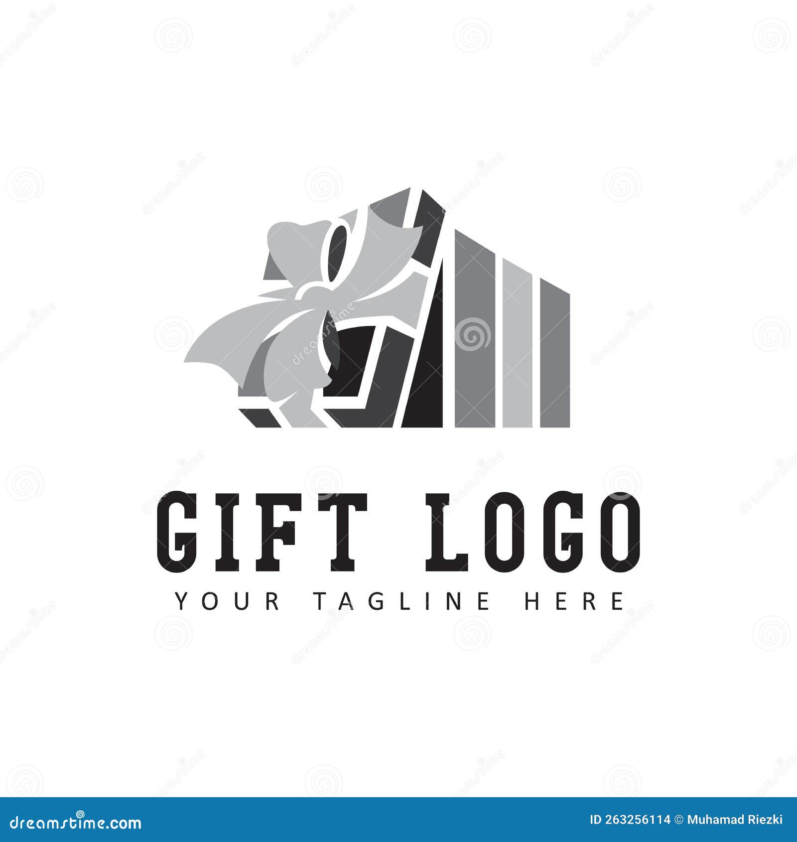 Gift Box Logo with Open Box Cover Style. Icon Vector Illustration Stock ...