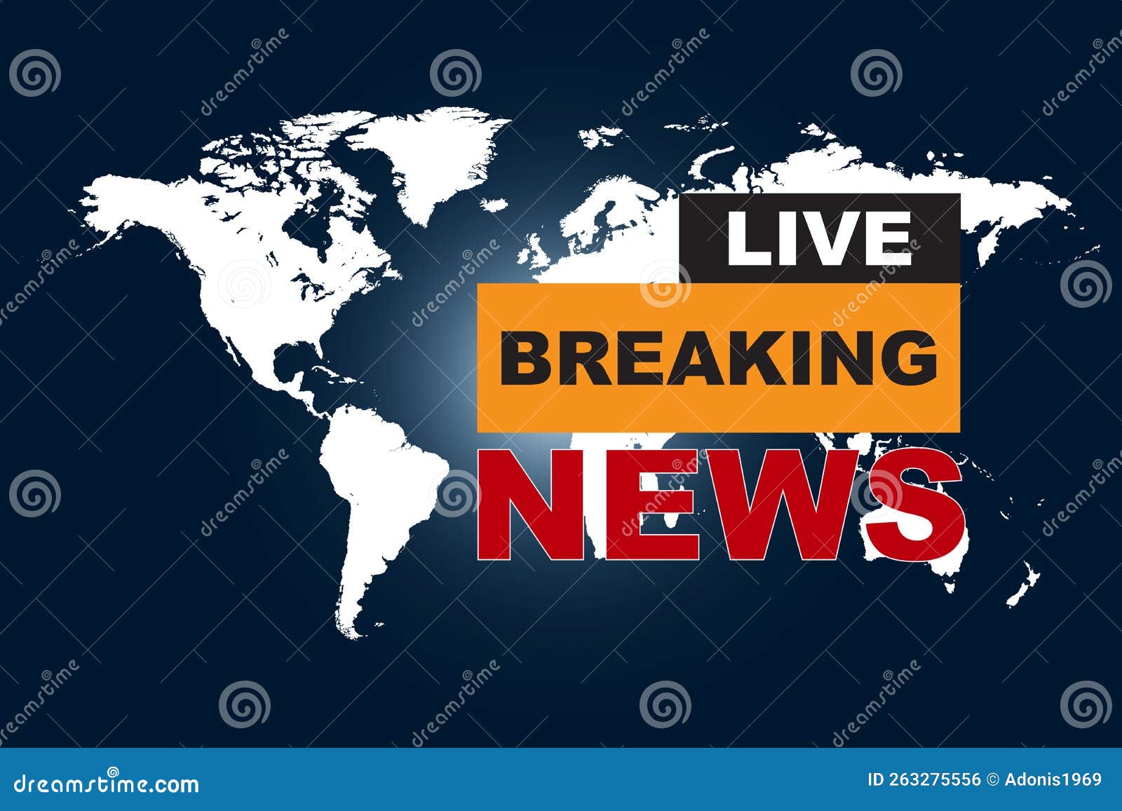 Live Breaking News on World Map Stock Illustration - Illustration of ...