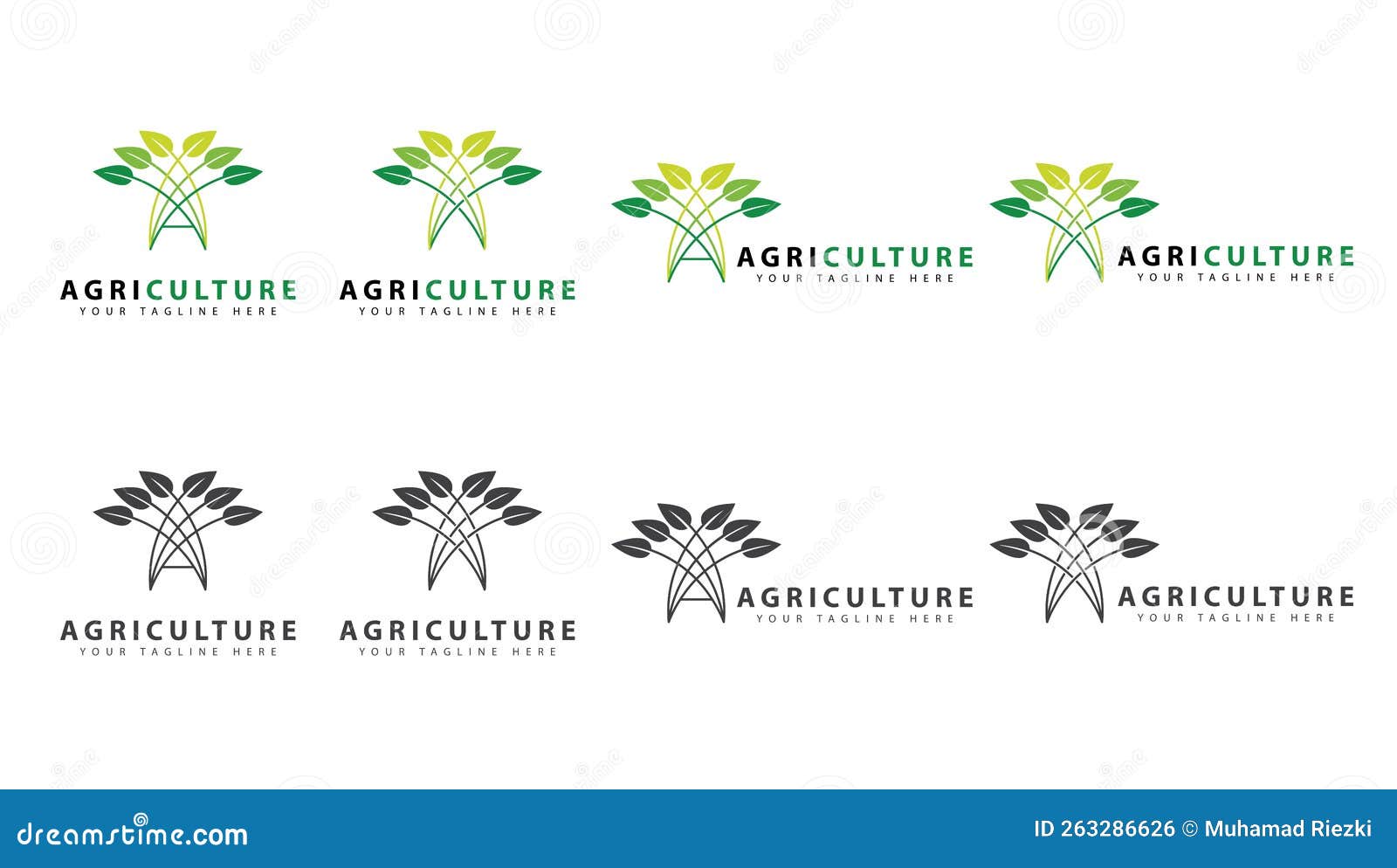 Agriculture Logo Set Design, Agronomy, Wheat Farming, Rural Farm Fields ...