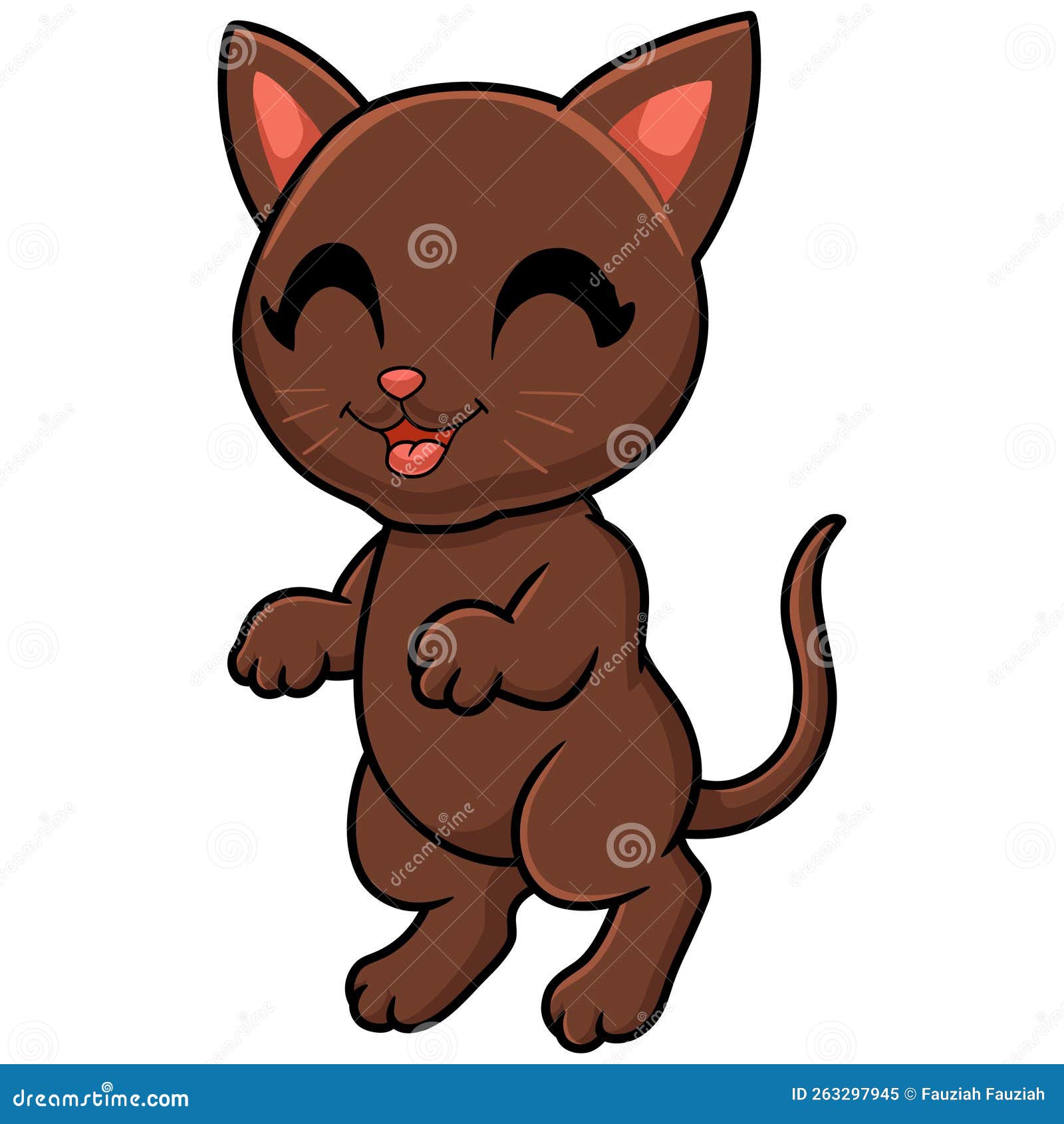 Cute Havana Brown Cat Cartoon Stock Vector - Illustration of brown ...
