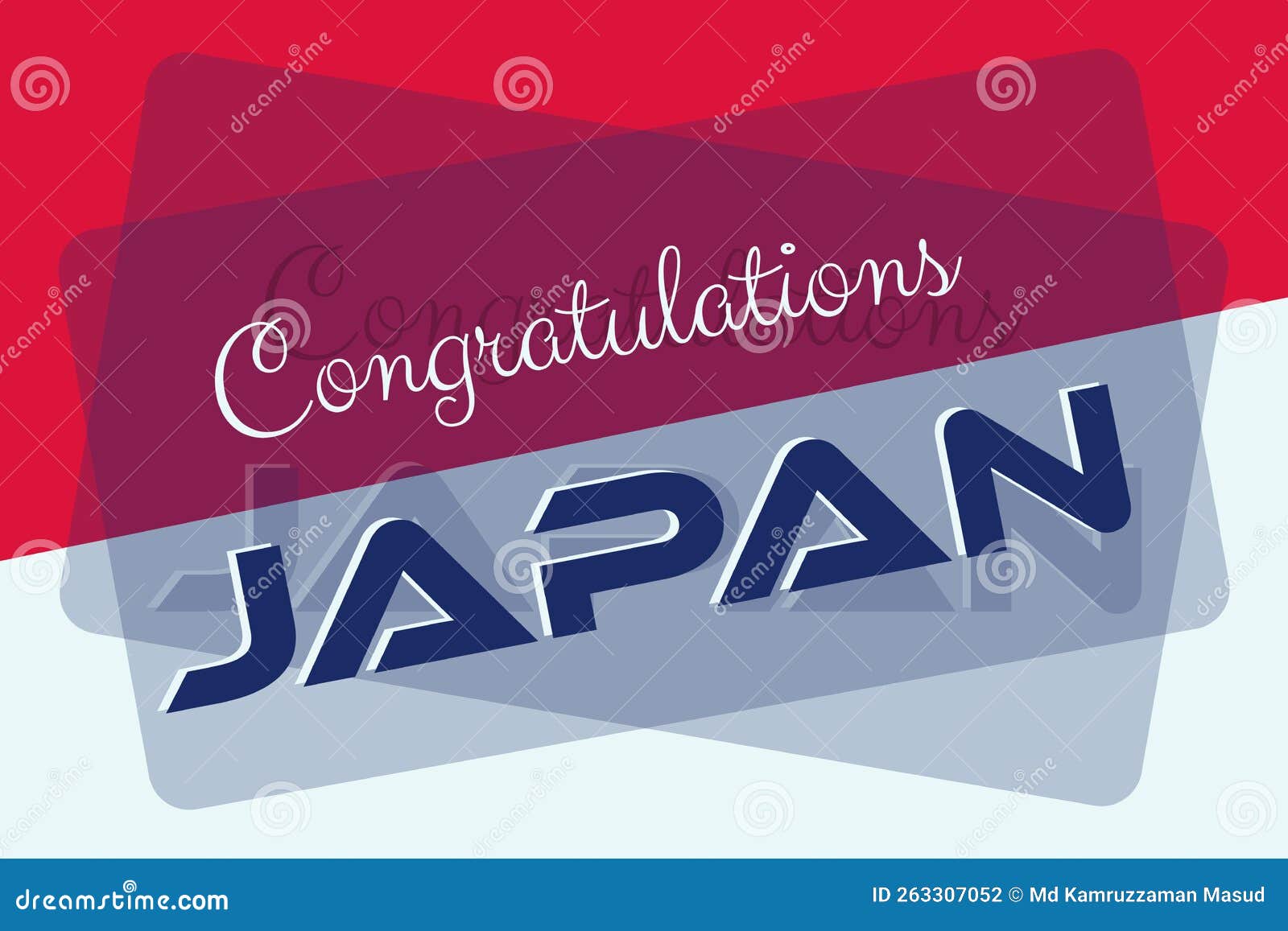 Congratulations Japan with the Japan Flag Color Concept Background ...
