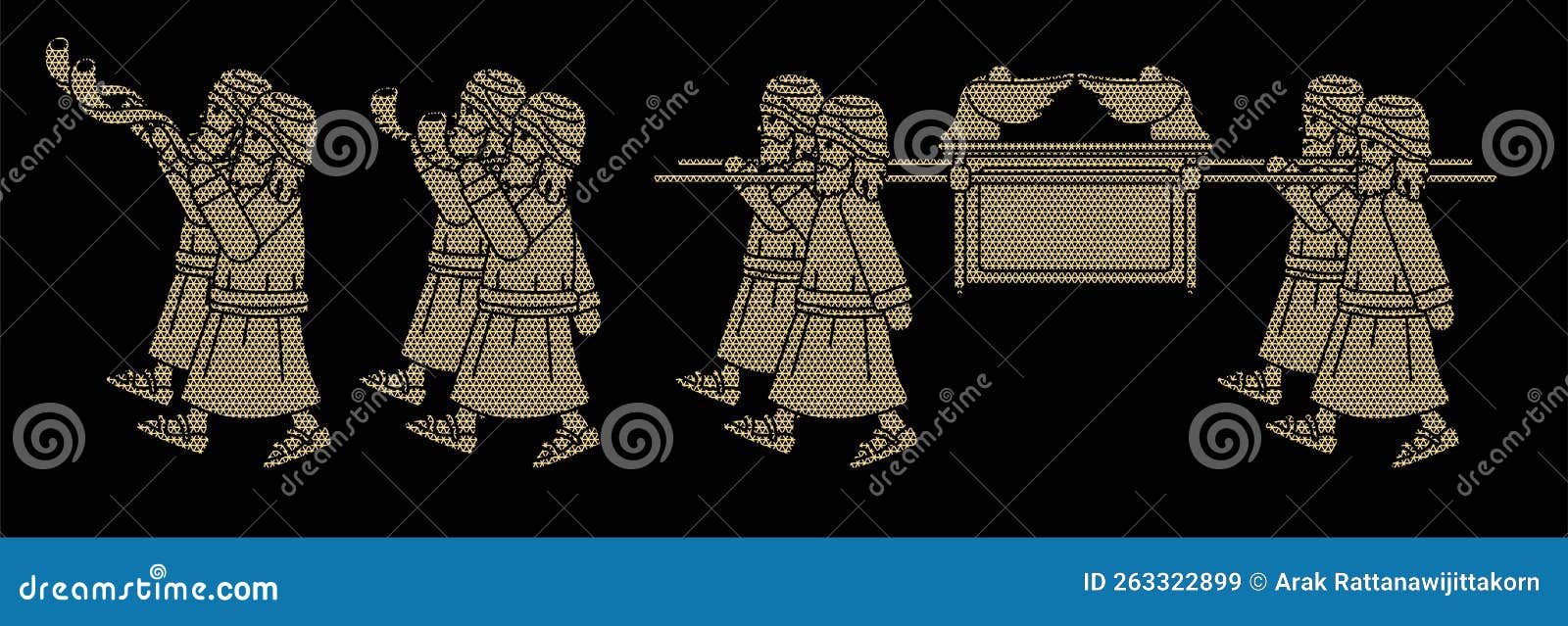 Group Of Levi Carrying Ark Of The Covenant Cartoon Graphic Vector ...