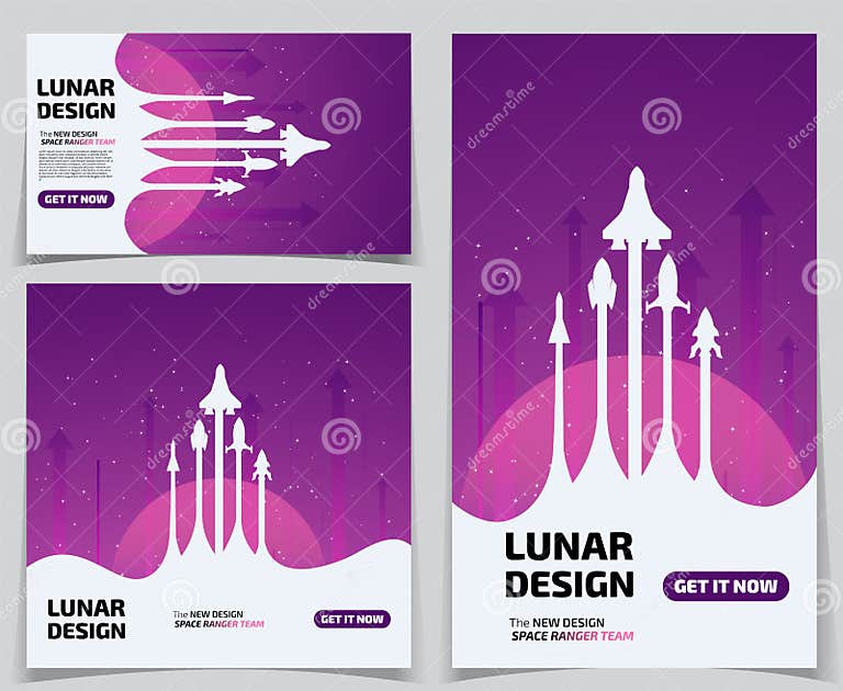 Rockets Launcher Arrow Poster Business Promo Stock Vector ...