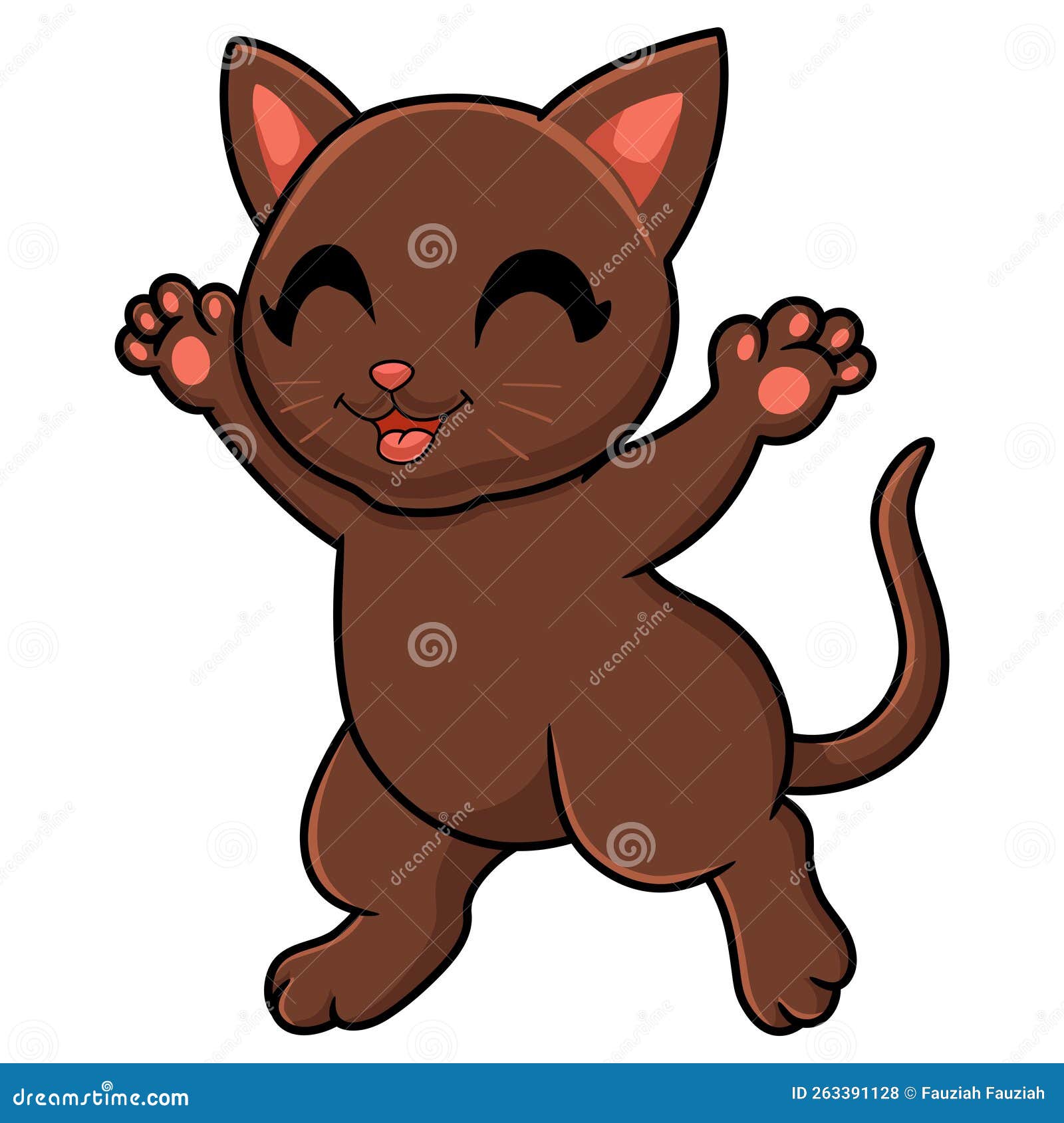 Cute Havana Brown Cat Cartoon Stock Vector - Illustration of animal ...