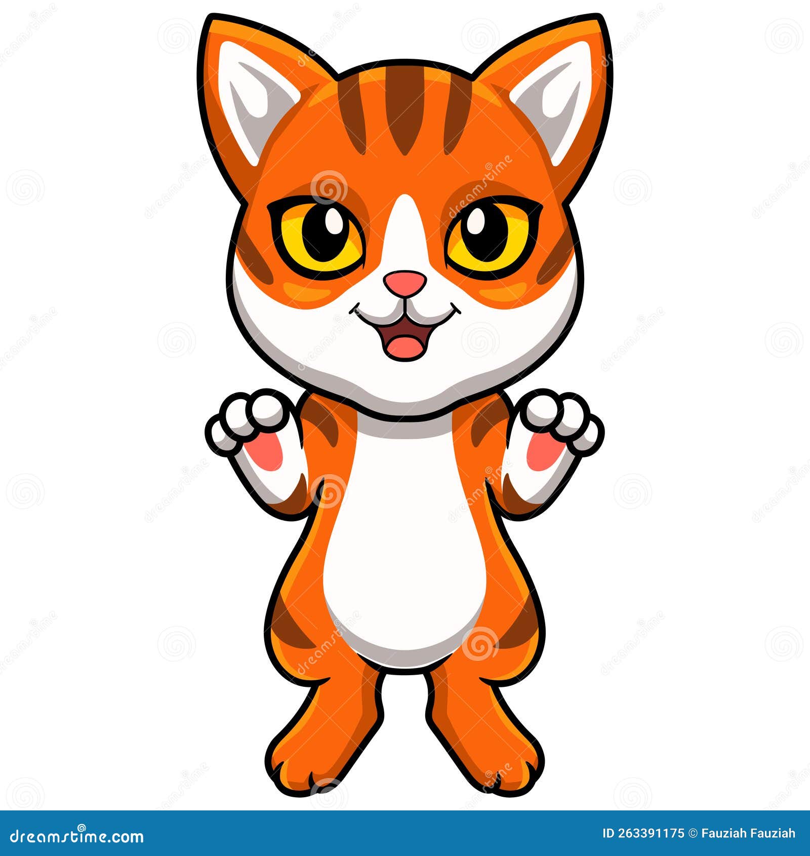 Cute Orange Tabby Cat Cartoon Stock Vector - Illustration of nature ...
