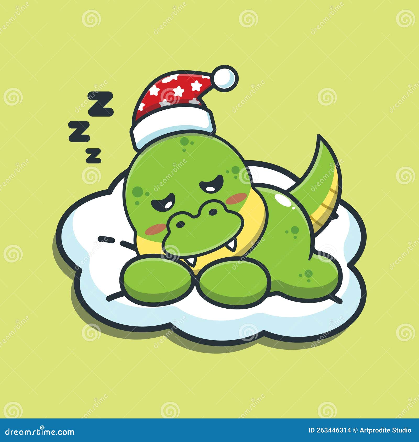 Cute Dino Sleep Cartoon Vector Illustration. Stock Vector ...