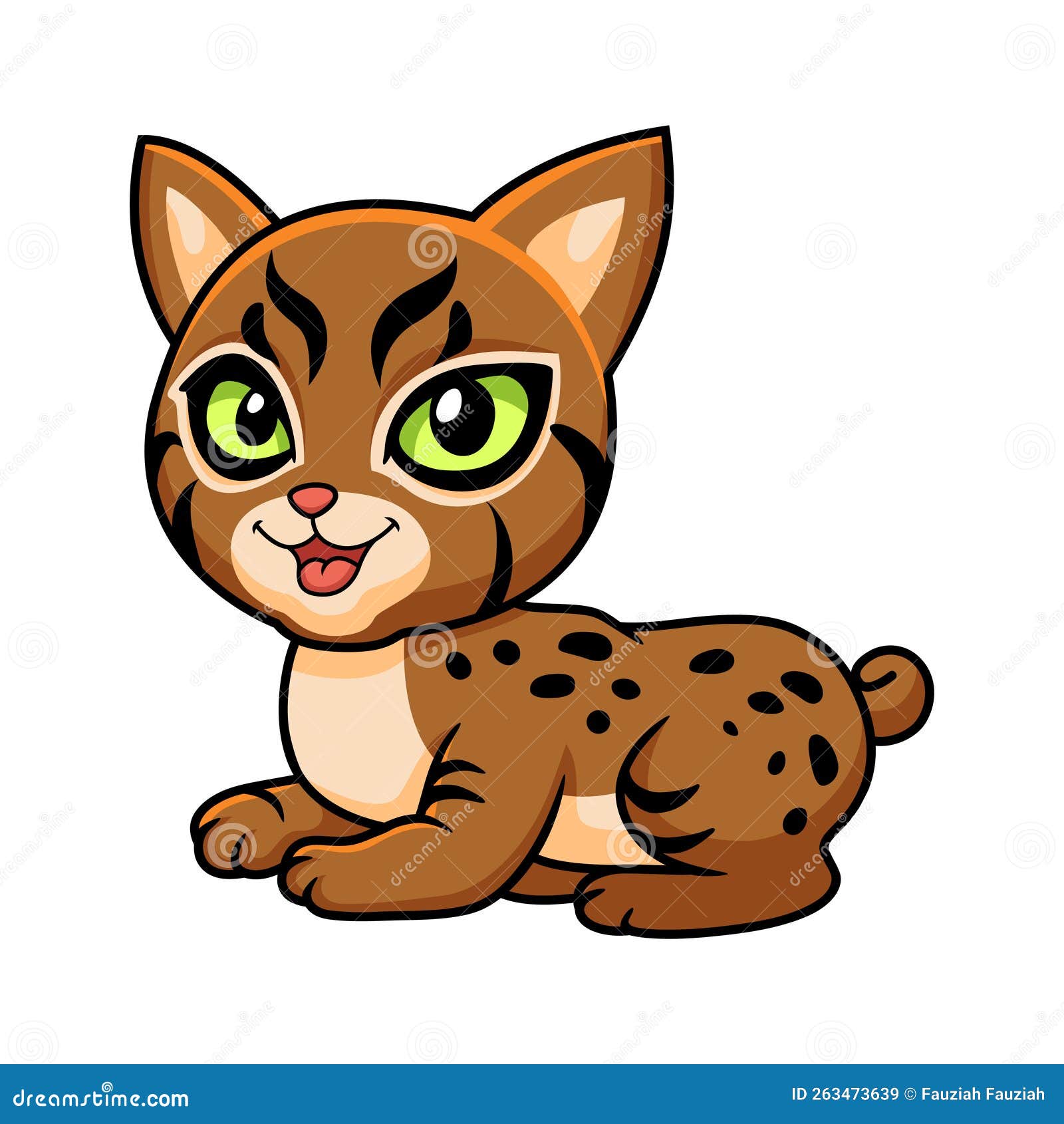 Cute pixie bob cat cartoon stock vector. Illustration of funny - 263473639