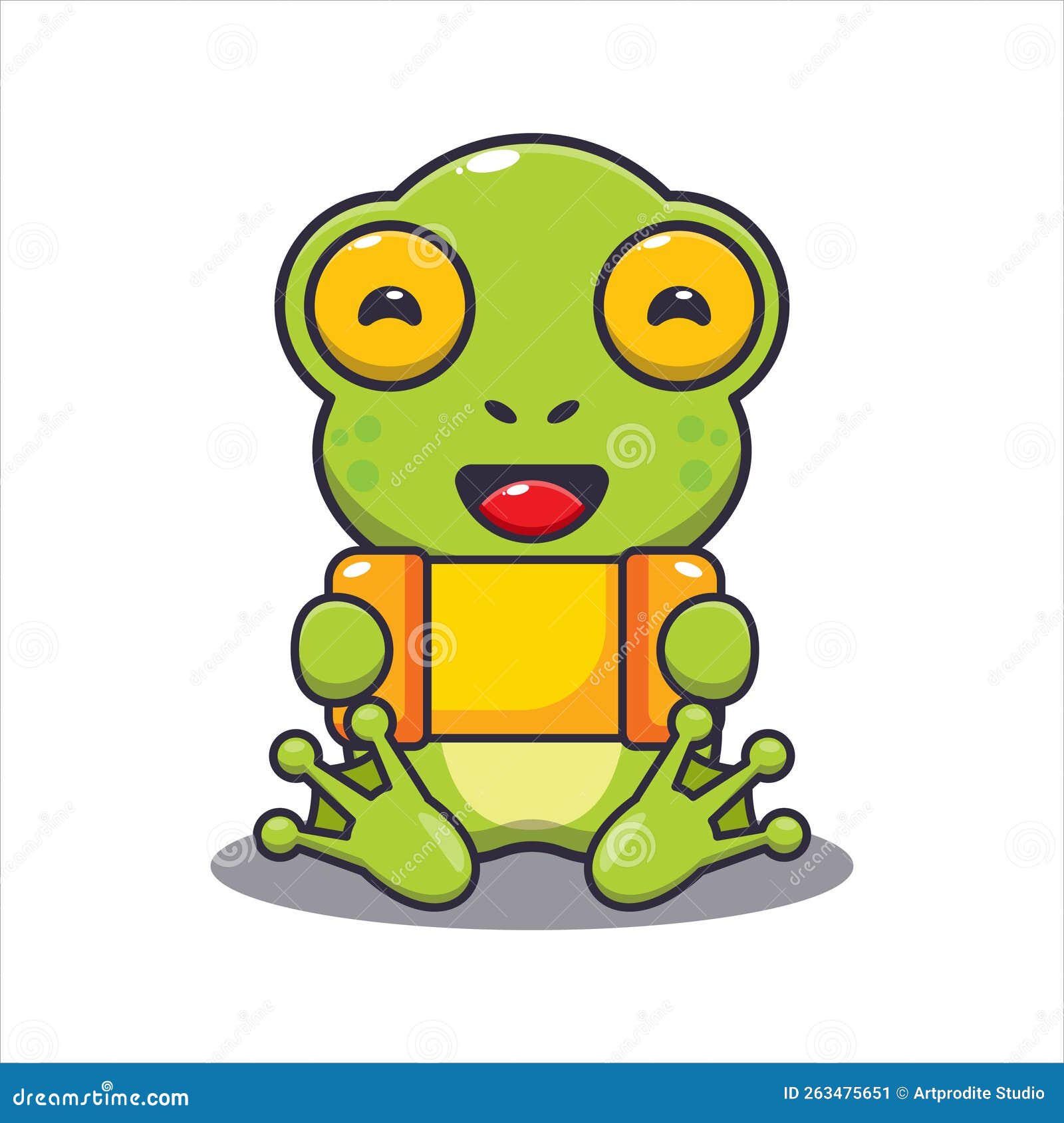 Cute Frog Play a Game Cartoon Vector Illustration. Stock Vector ...