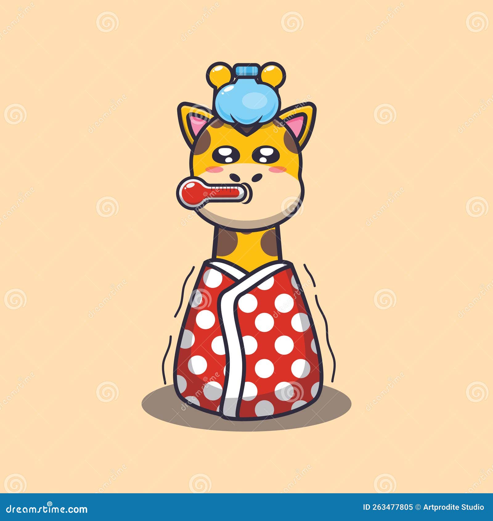 Sick Giraffe Cartoon Royalty-Free Stock Image | CartoonDealer.com #15881050