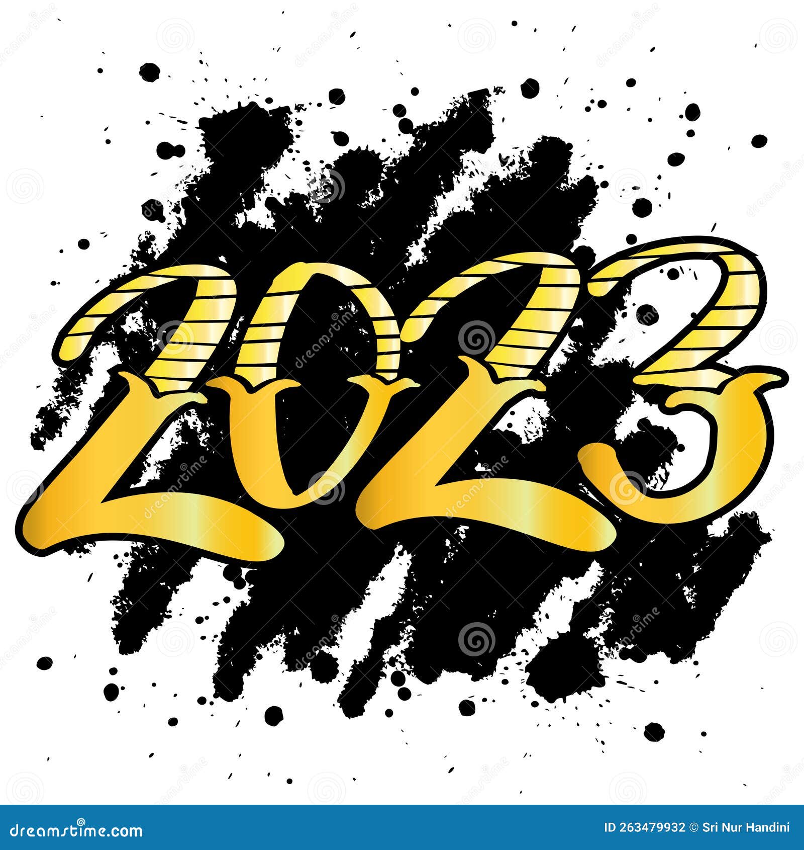 2023 Logo Lettering Numbers Vintage Style. Stock Illustration ...