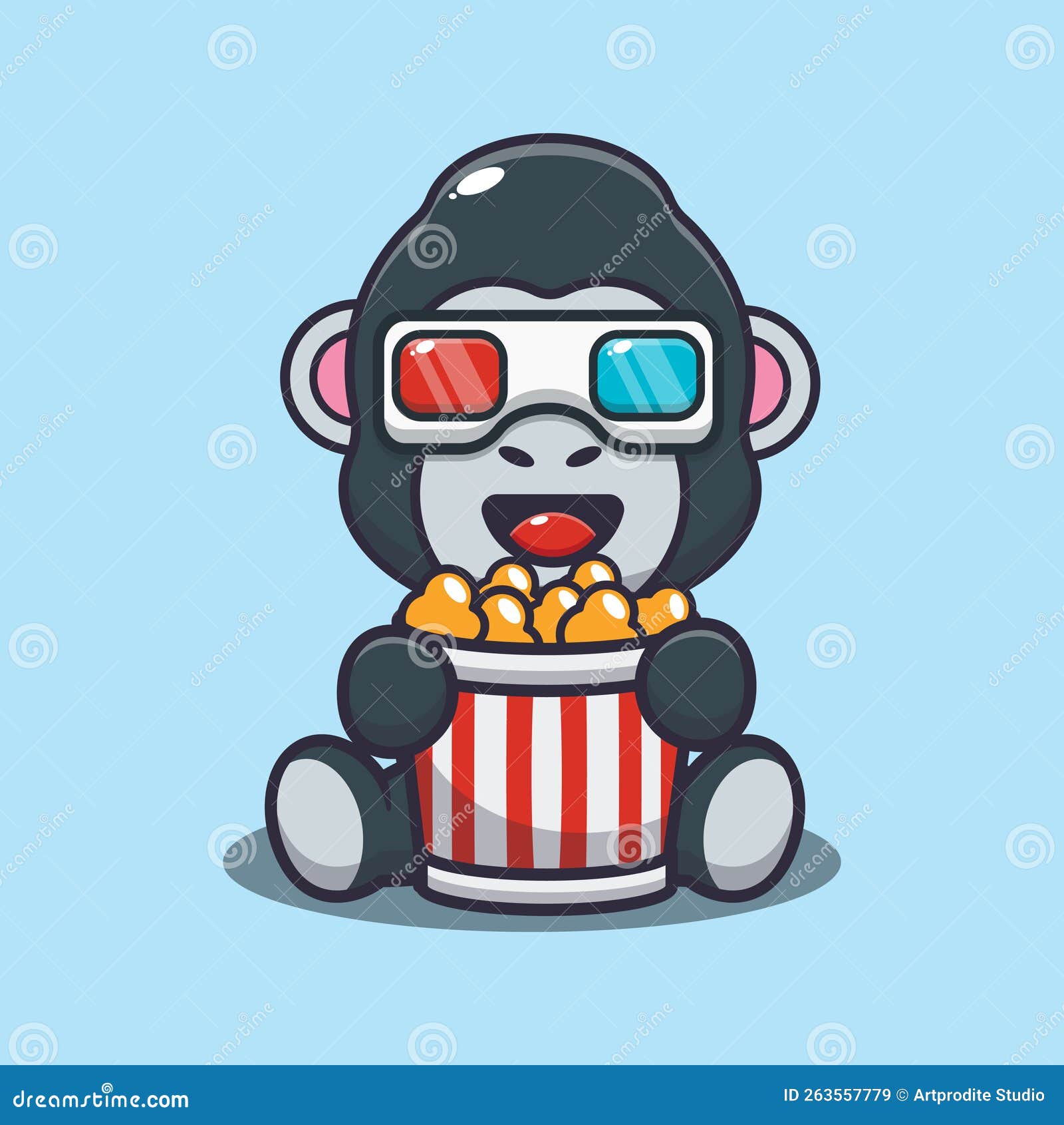 Gorilla Eating Ice Cream. Cute Wallpapers Royalty-Free Stock Photo ...