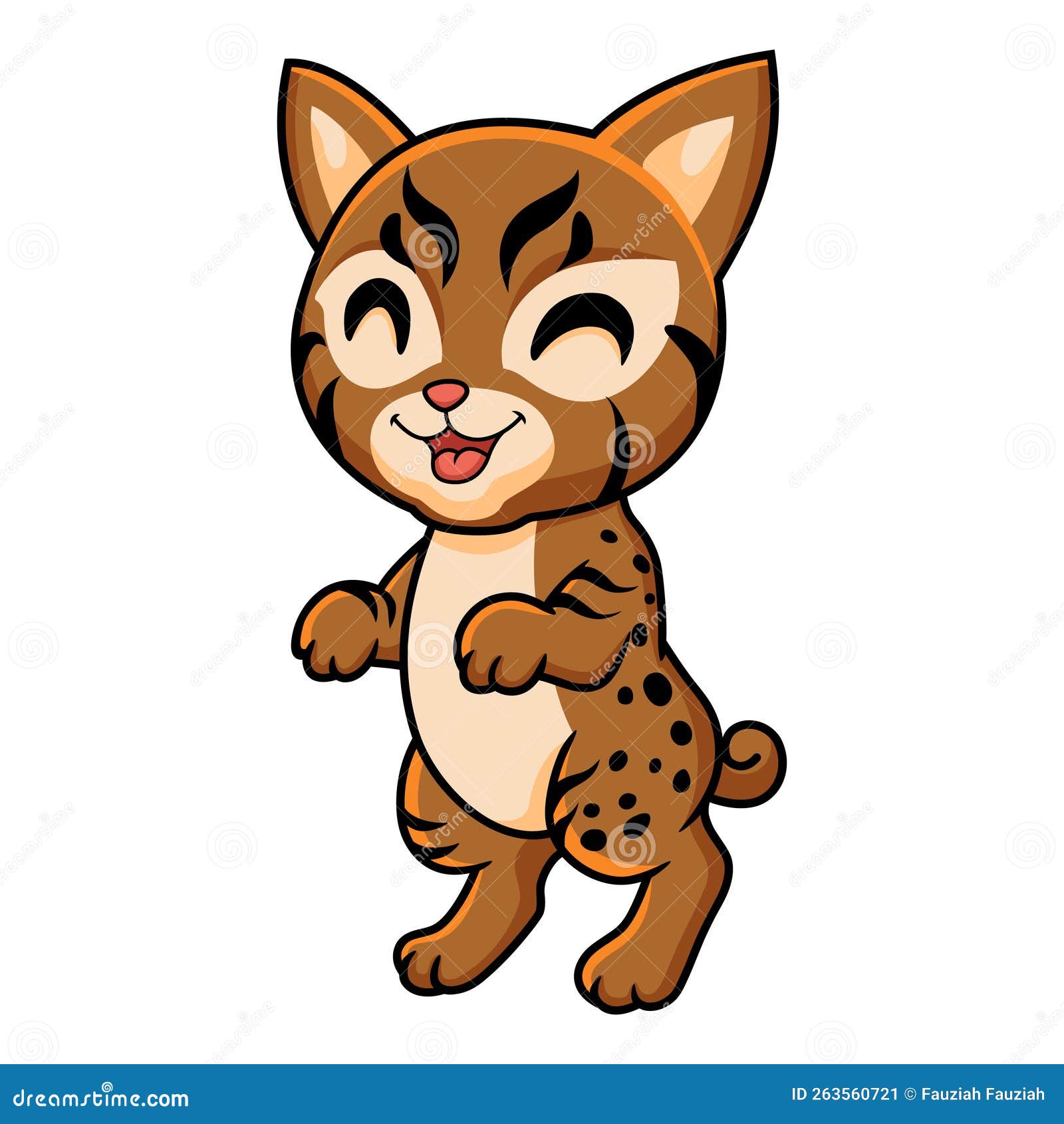 Cute pixie bob cat cartoon stock vector. Illustration of meow - 263560721