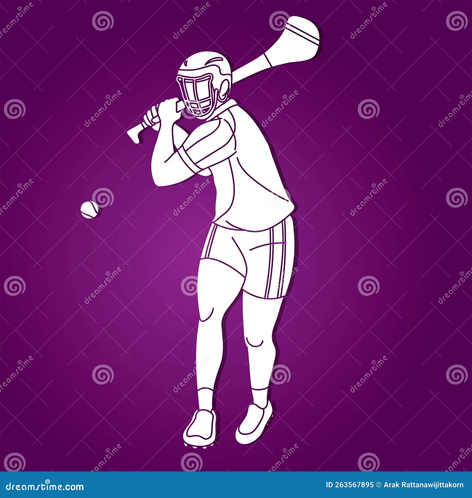 Hurling Sport Player Action Cartoon Graphic Vector Stock Vector ...