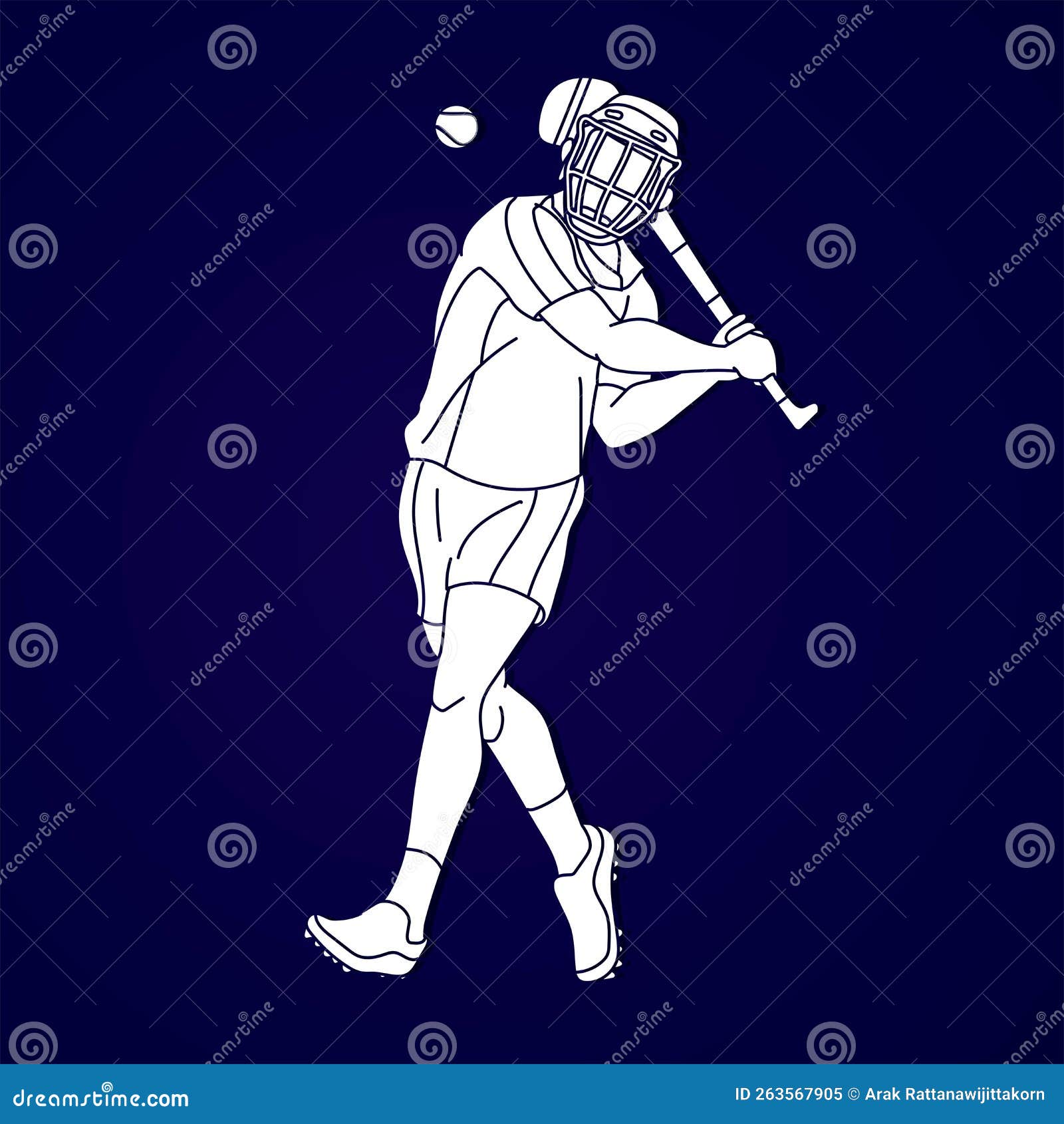 Hurling Sport Player Action Cartoon Graphic Vector Stock Vector ...