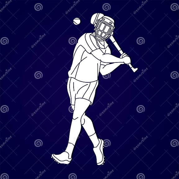 Hurling Sport Player Action Cartoon Graphic Vector Stock Vector ...