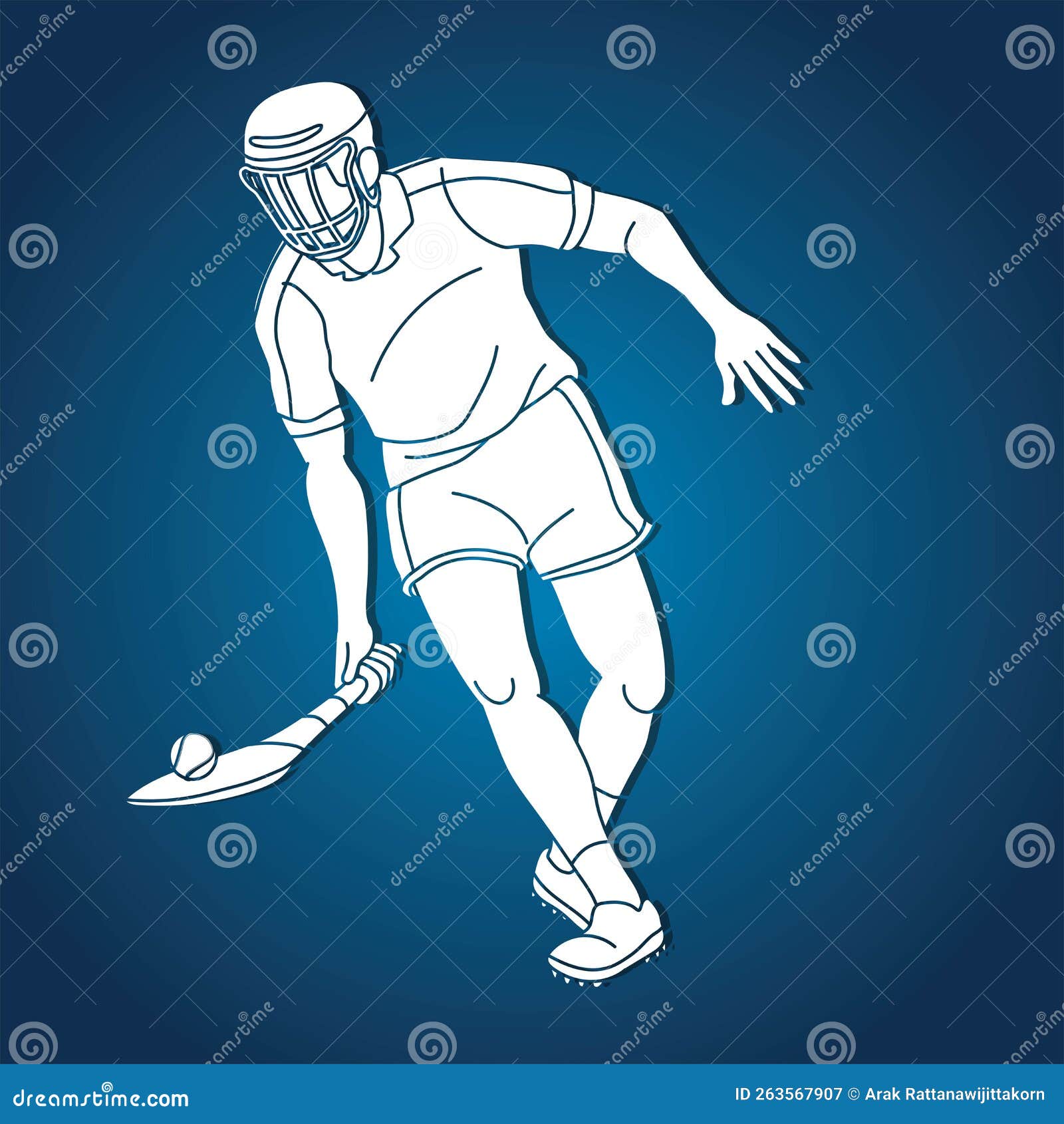 Hurling Sport Player Action Cartoon Graphic Vector Stock Vector ...
