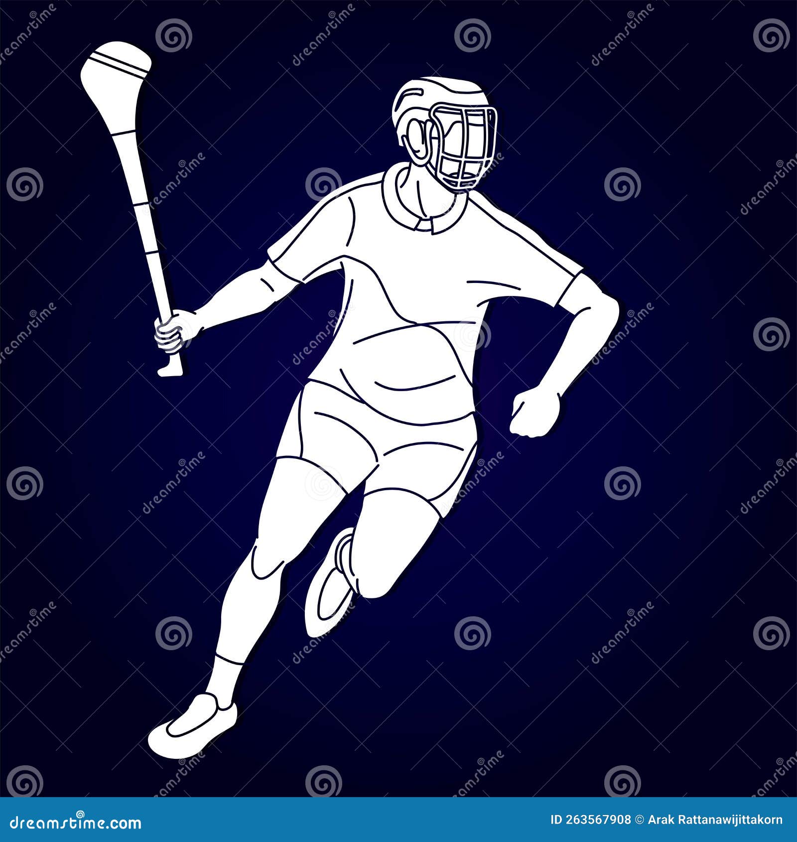 Hurling Sport Player Action Cartoon Graphic Vector Stock Vector ...