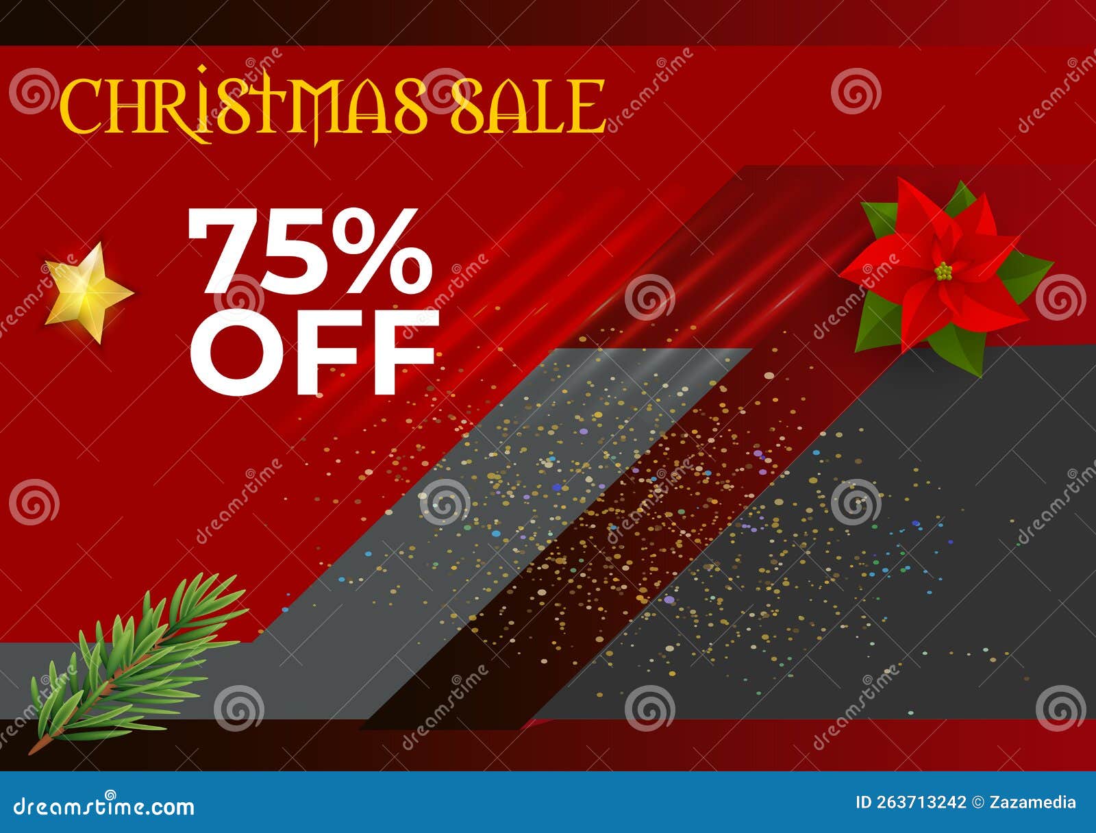Merry Christmas Gift Promotion Coupon Sale Off Banner Stock Vector ...
