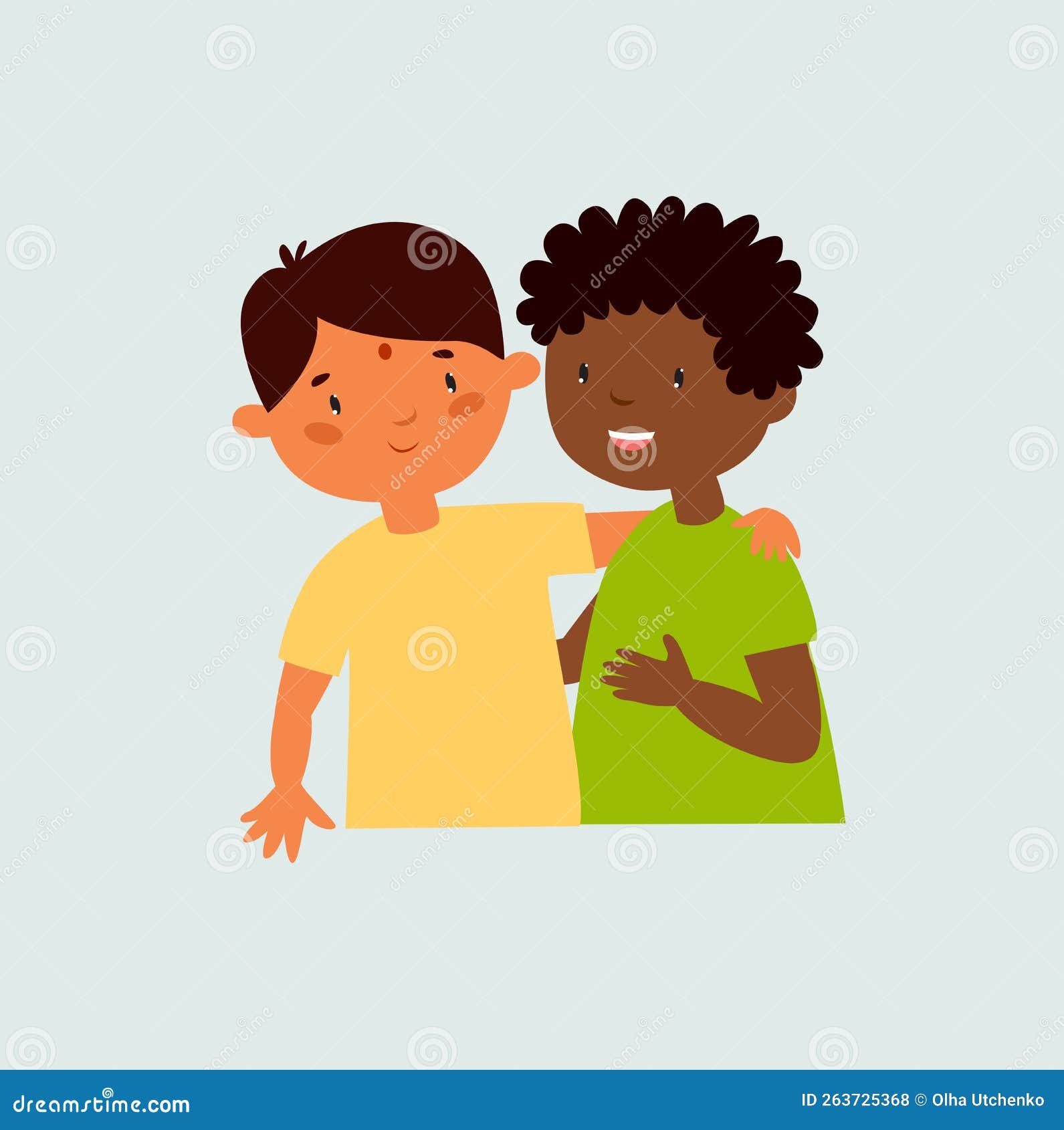 Print. the Guys are Friends. Friendship of Peoples. Afro American and ...