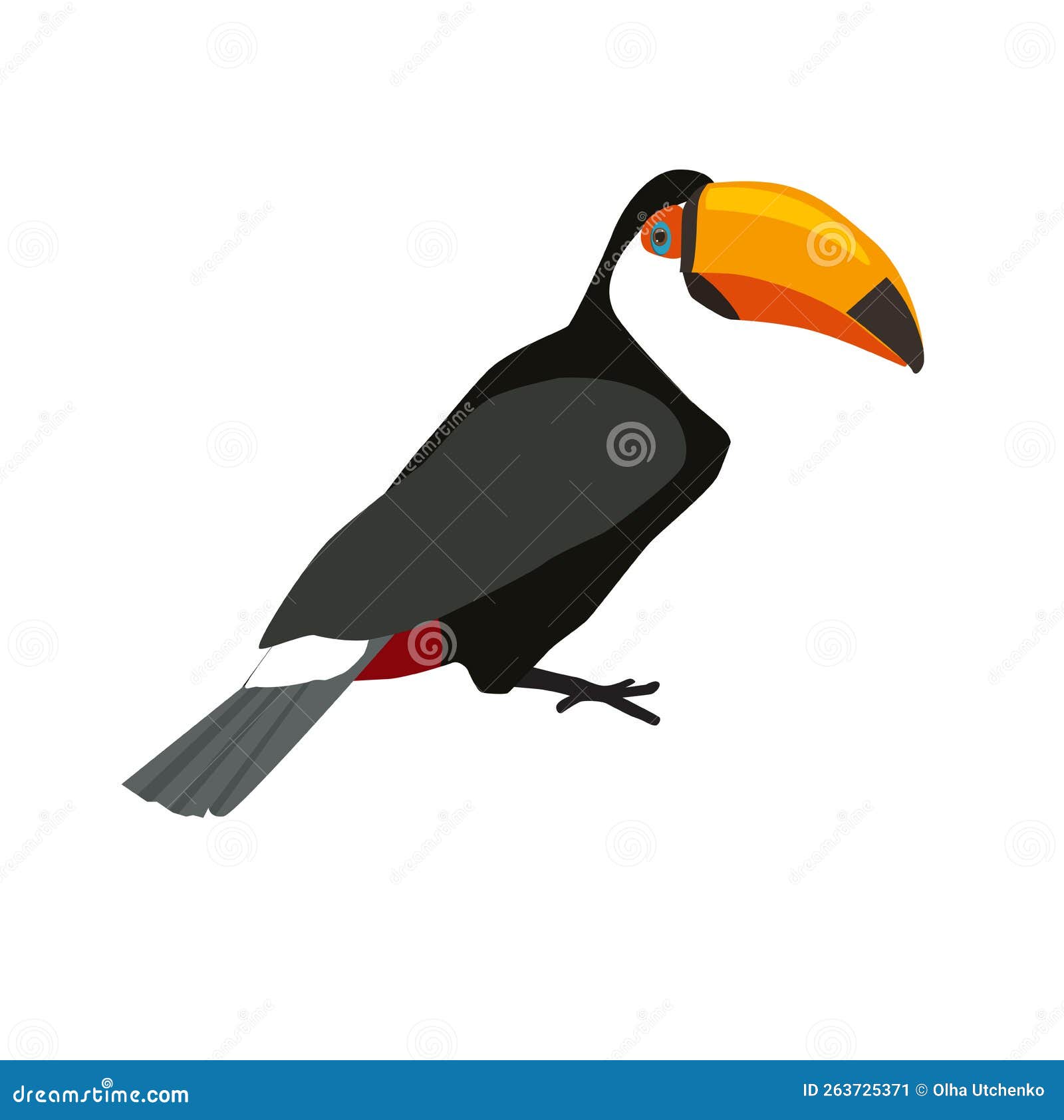 Print. Cartoon Tropical Bird. Toucan. Brazilian Bird. Stock Vector ...